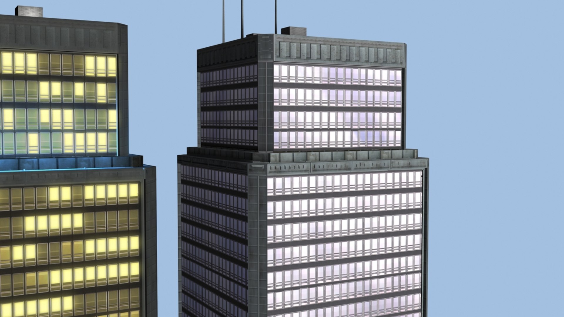 Skyscraper Night Time 3d 3ds