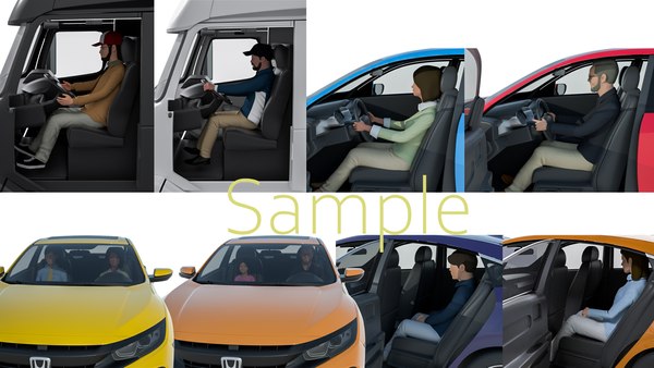 track driver man driving 3d model