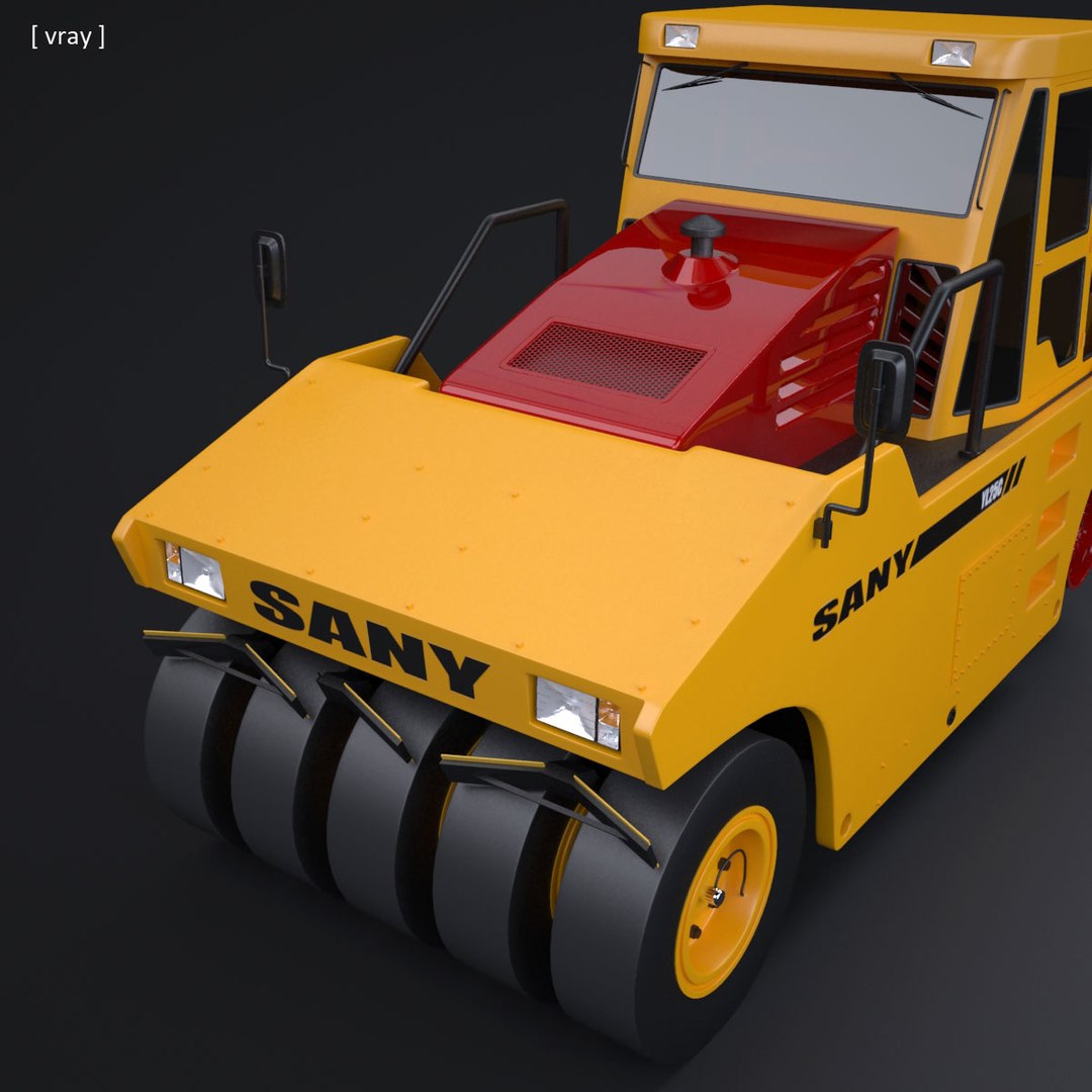 3d Sany Yl25c Tyre Roller