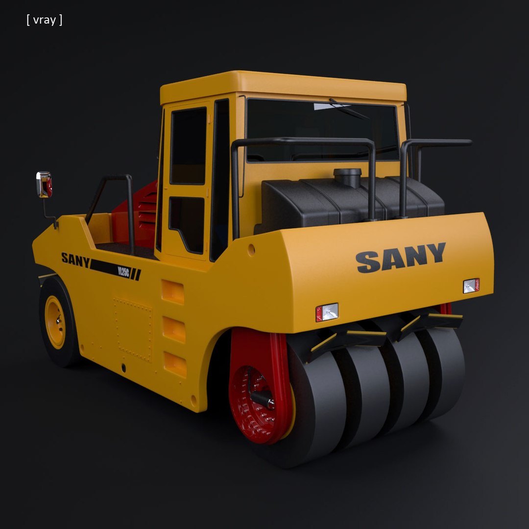 3d Sany Yl25c Tyre Roller