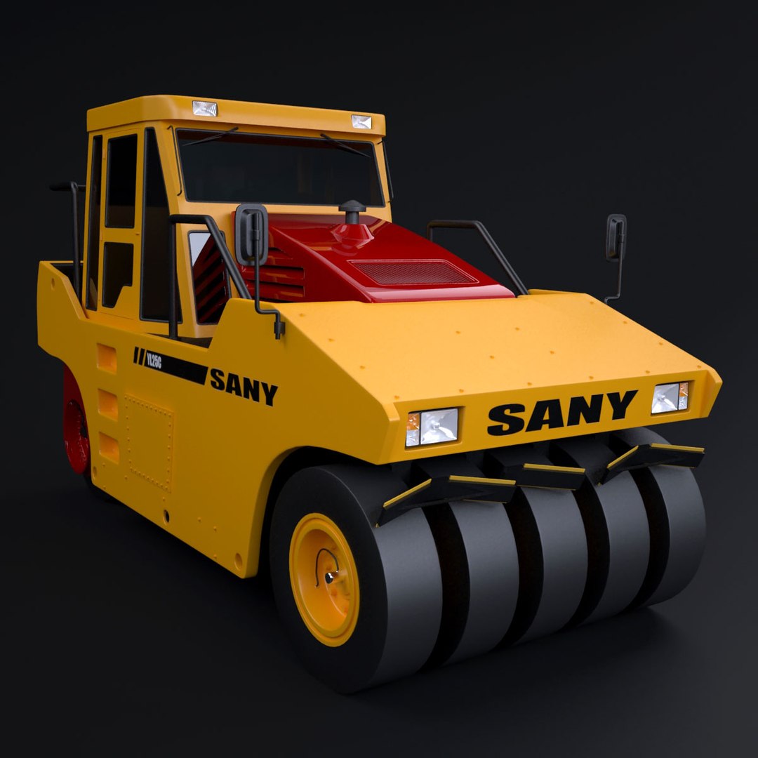 3d Sany Yl25c Tyre Roller