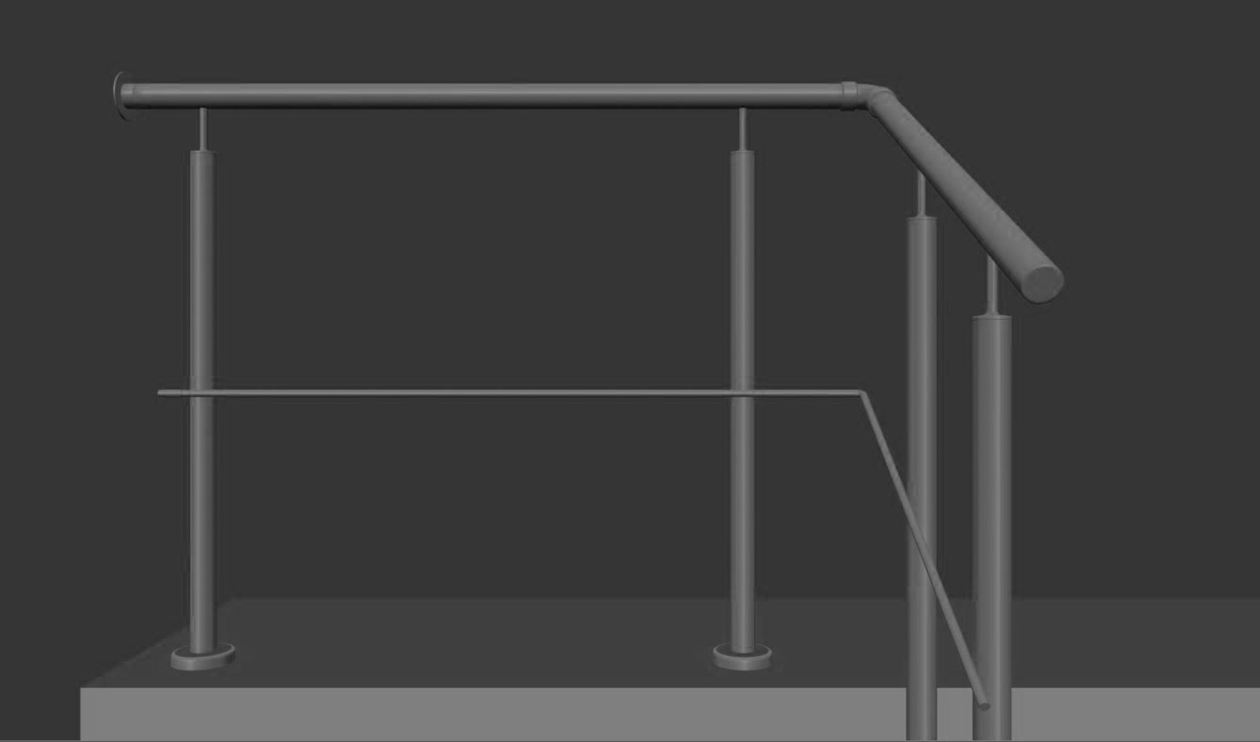 Stair railing 3D - TurboSquid 2152564