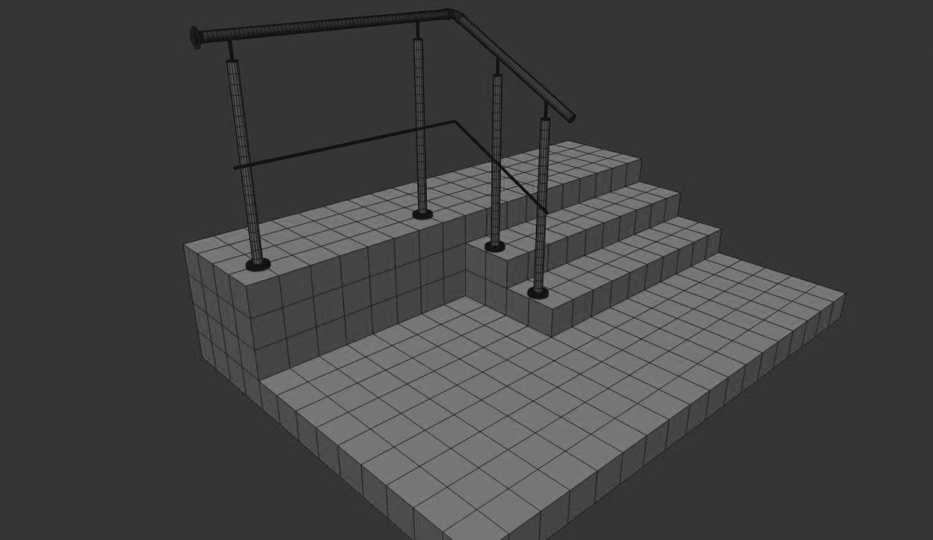 Stair railing 3D - TurboSquid 2152564