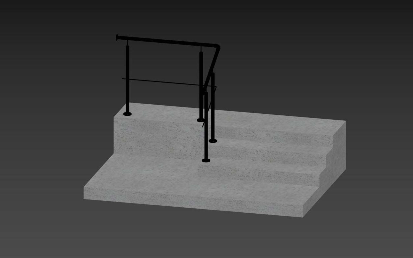 Stair railing 3D - TurboSquid 2152564