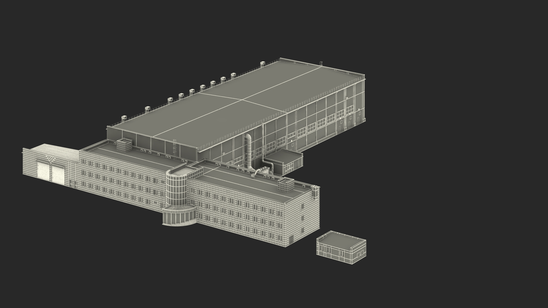 3D Manufacturing Plant Administrative Building - TurboSquid 2418872