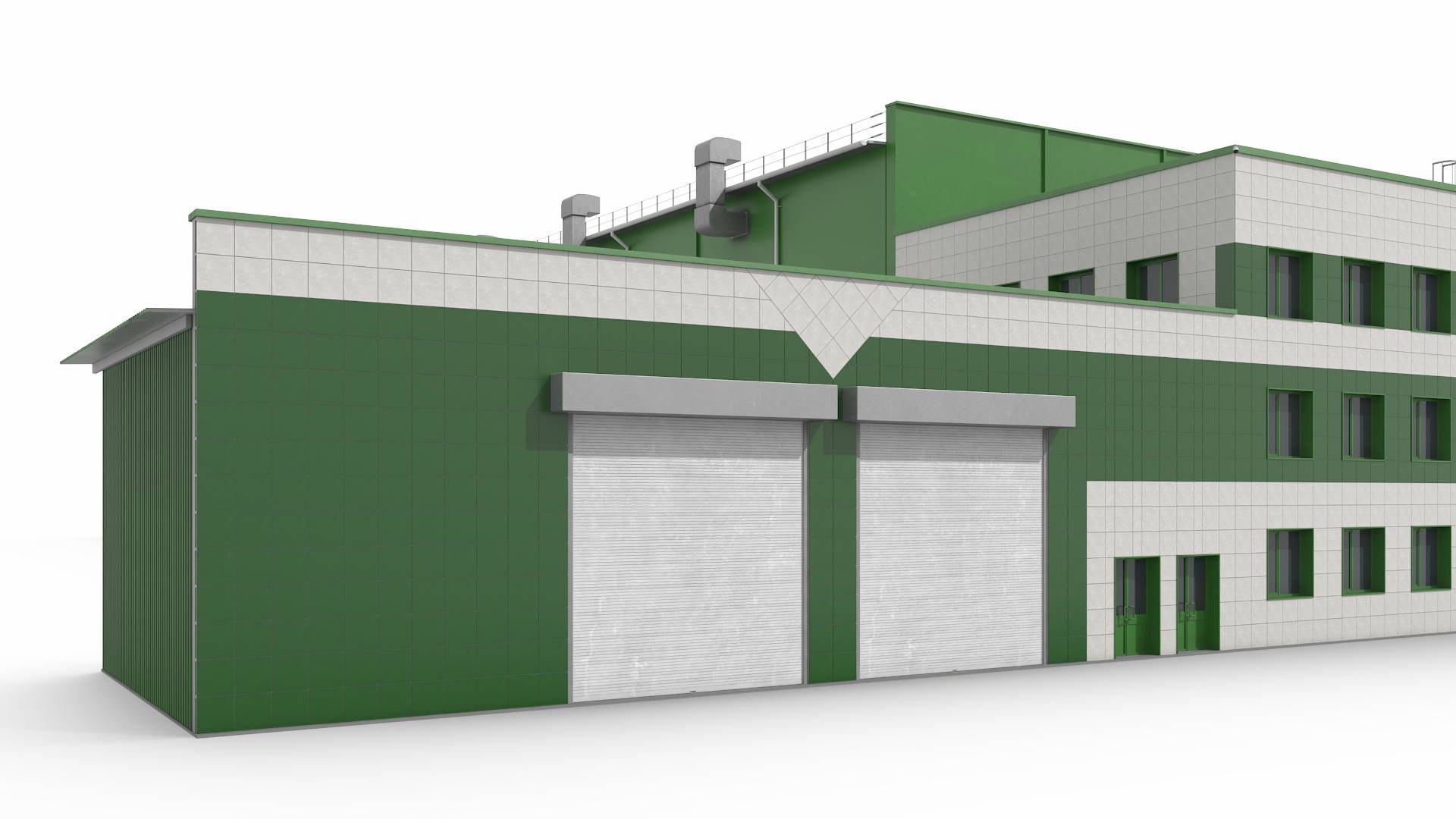 3D Manufacturing Plant Administrative Building - TurboSquid 2418872