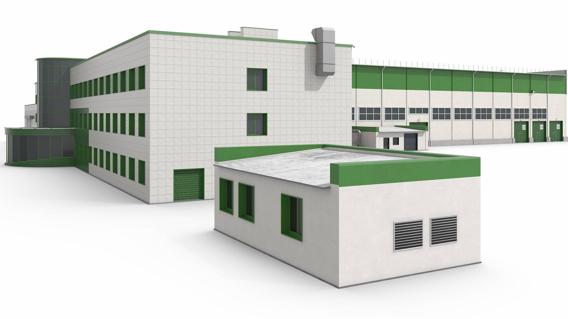 3D Manufacturing Plant Administrative Building - TurboSquid 2418872