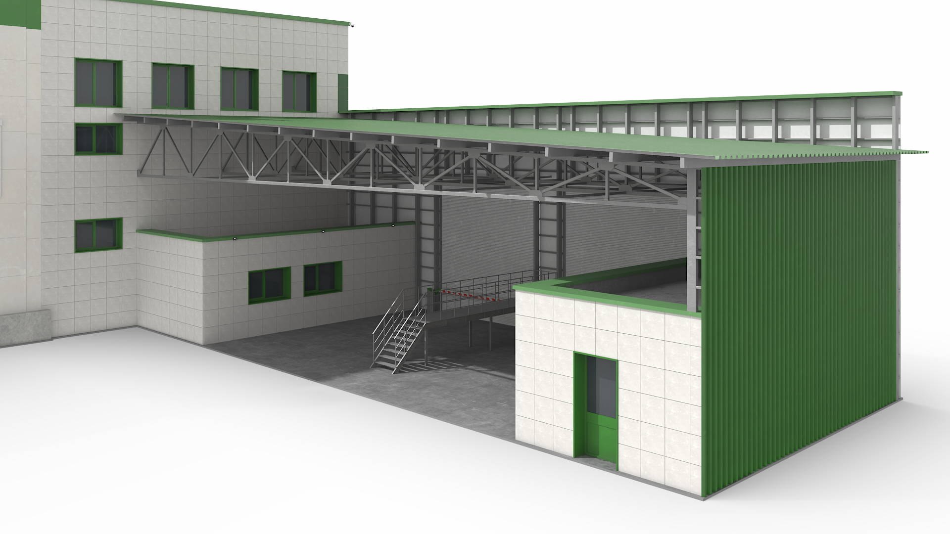 3D Manufacturing Plant Administrative Building - TurboSquid 2418872