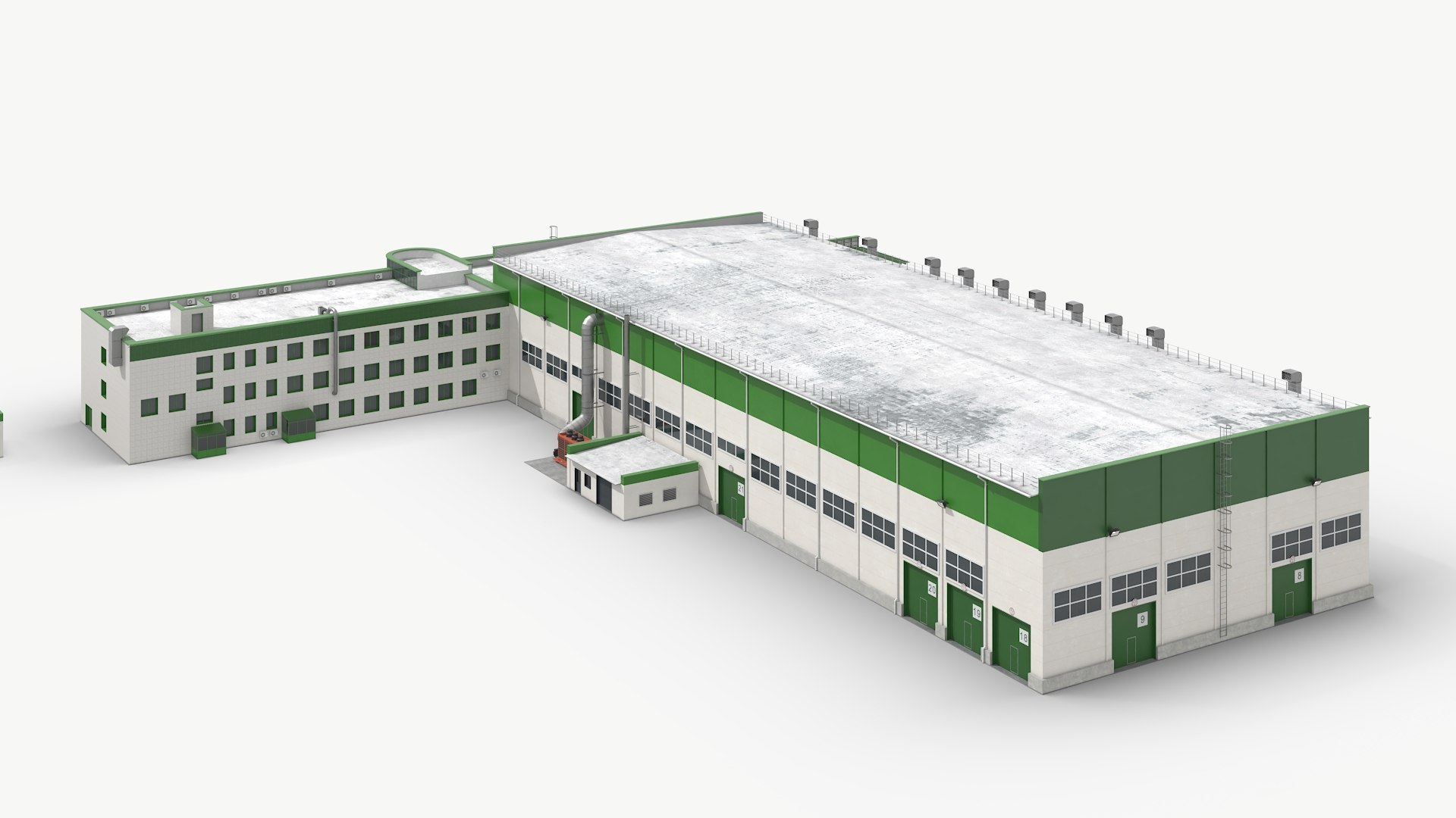 3D Manufacturing Plant Administrative Building - TurboSquid 2418872