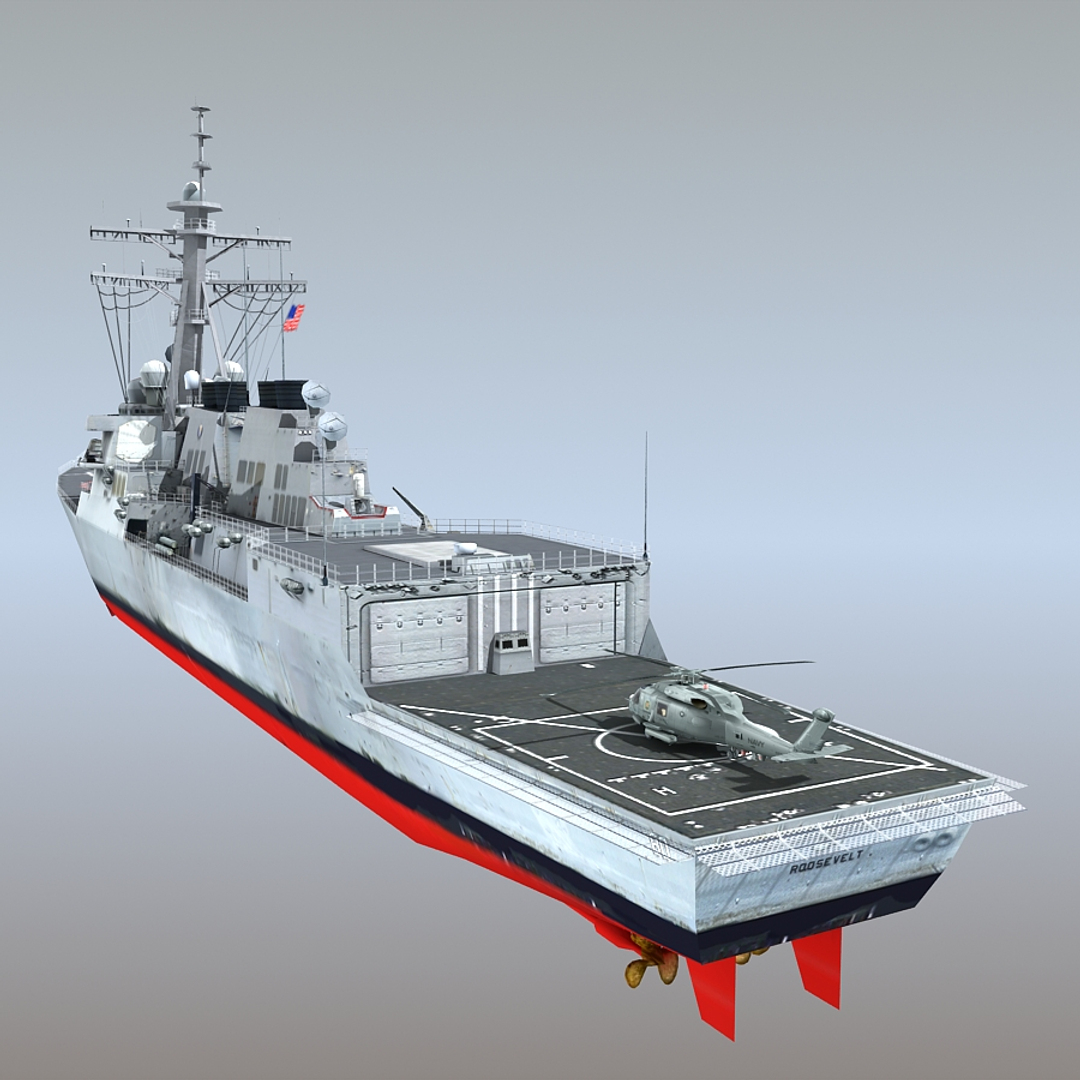 uss dd ddg-80 destroyers 3d max