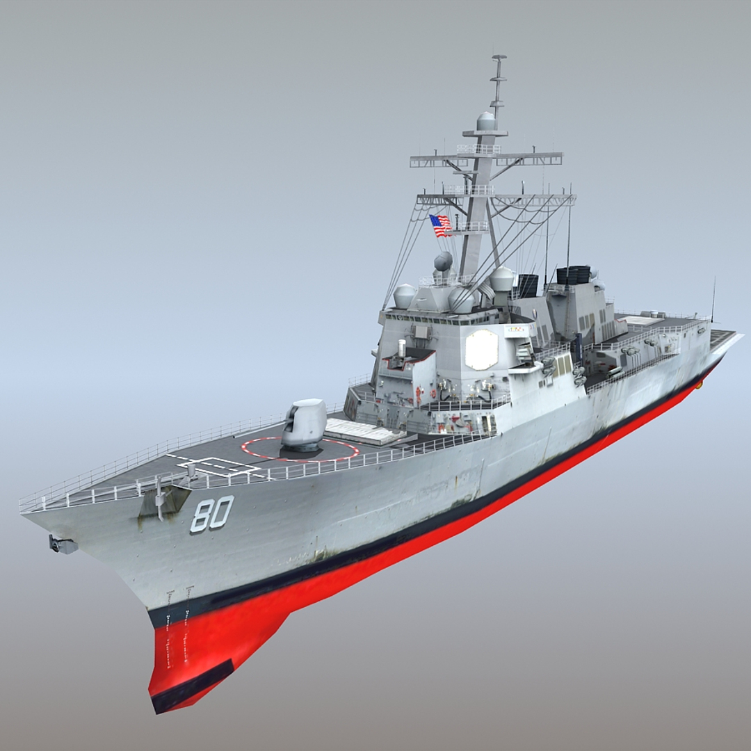 uss dd ddg-80 destroyers 3d max