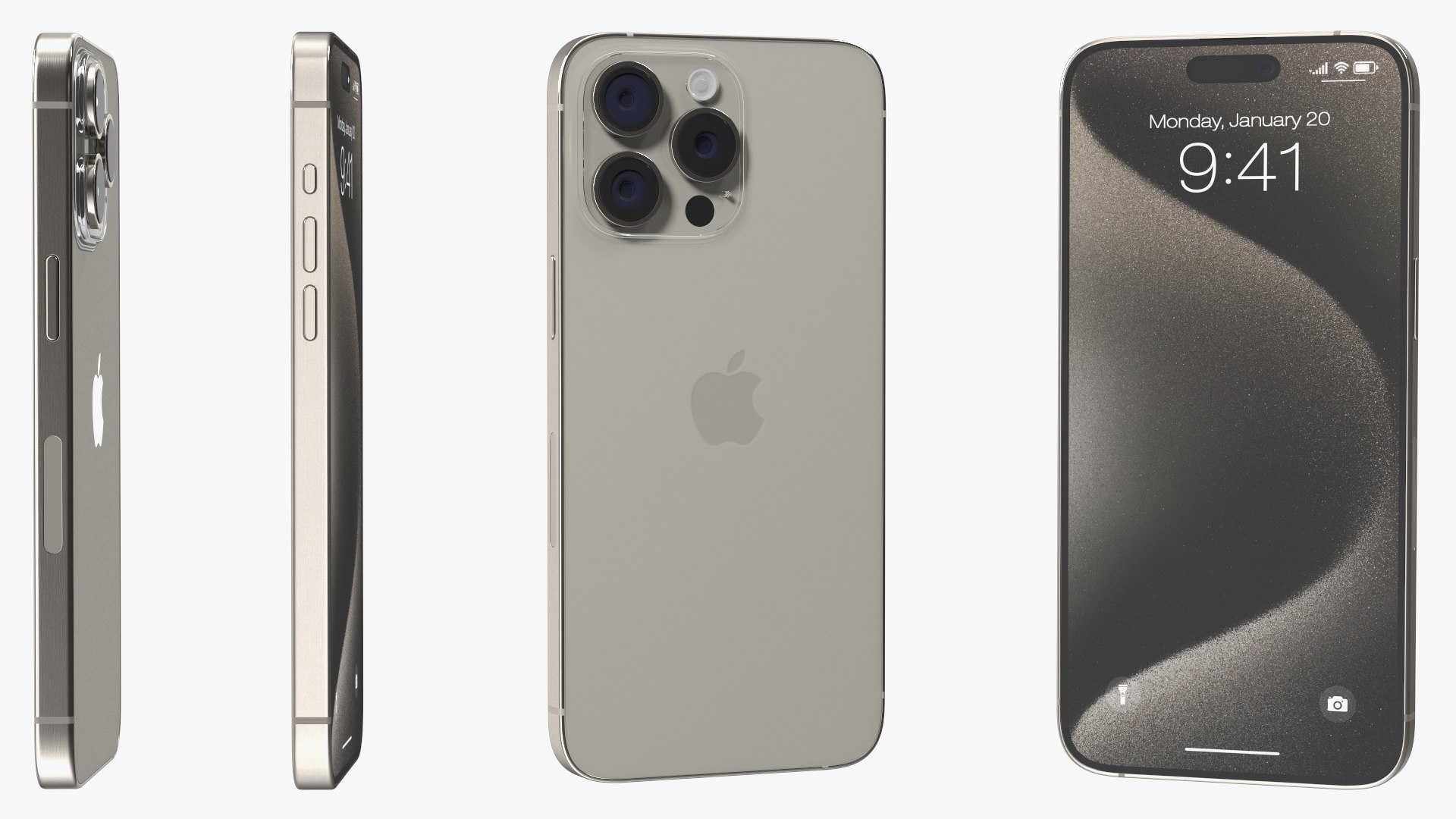 Apple IPhone 15 Pro Max Natural Titanium 3D Model - TurboSquid 2144465