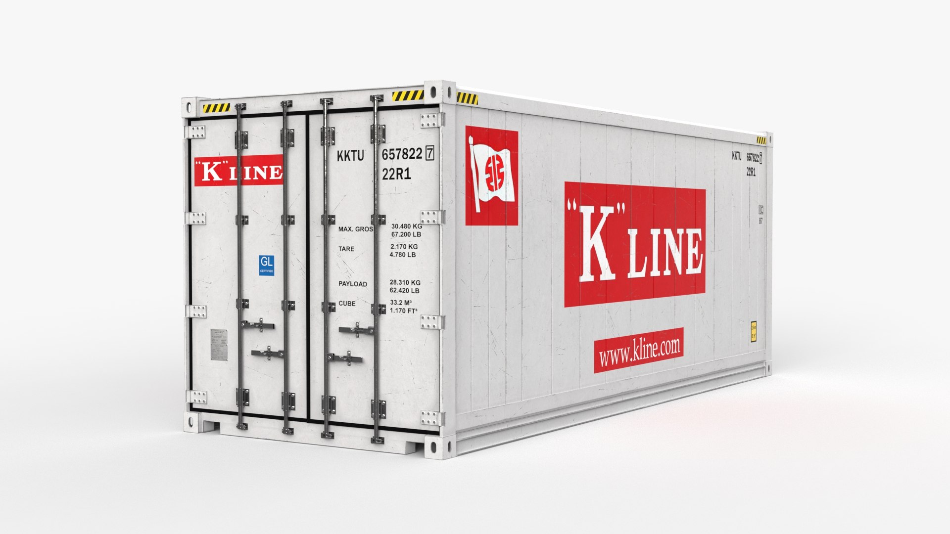 3D 20feet K-LINE Shipping Container Reefer CARRIER Model - TurboSquid ...
