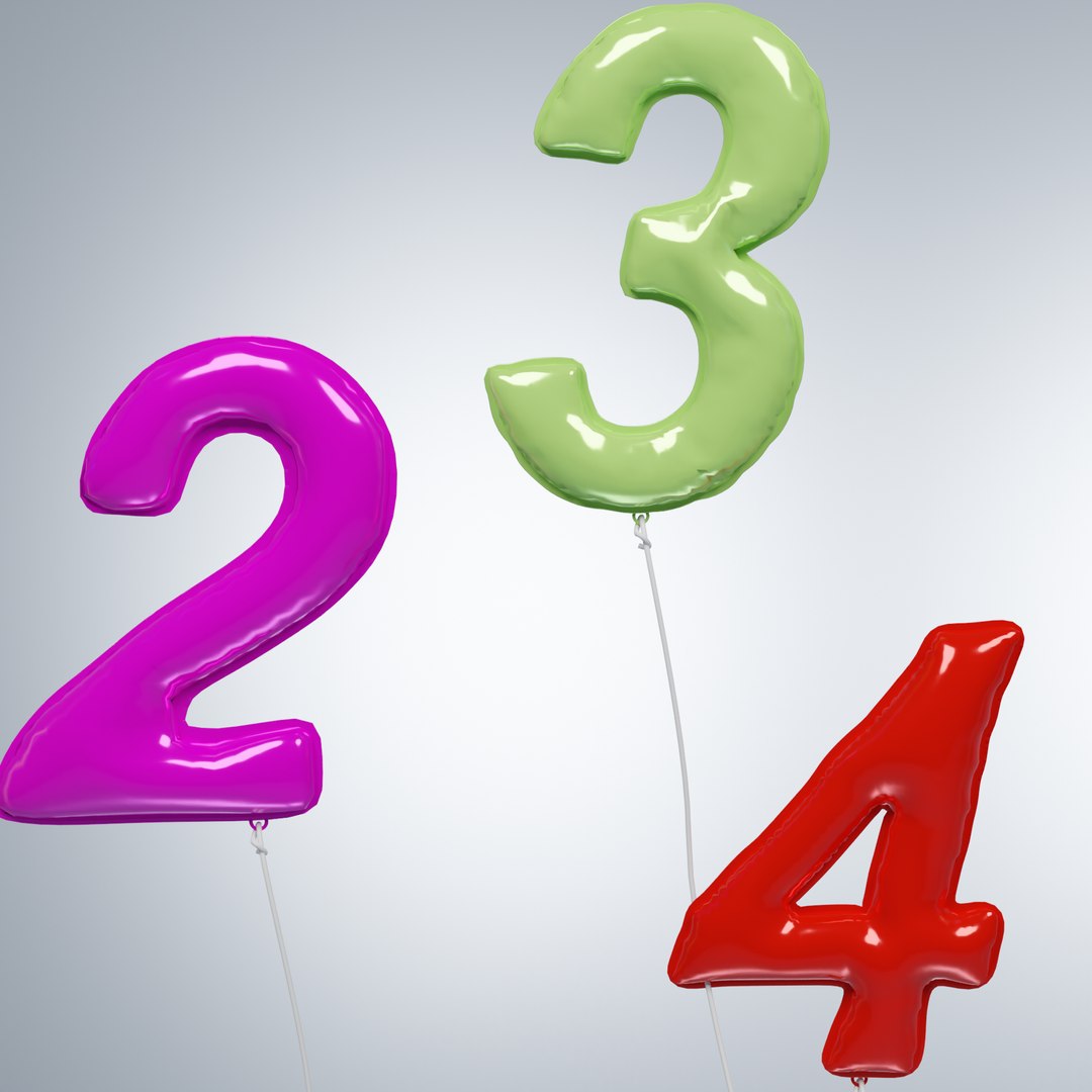 3D BALLOON NUMBERS model - TurboSquid 1810122