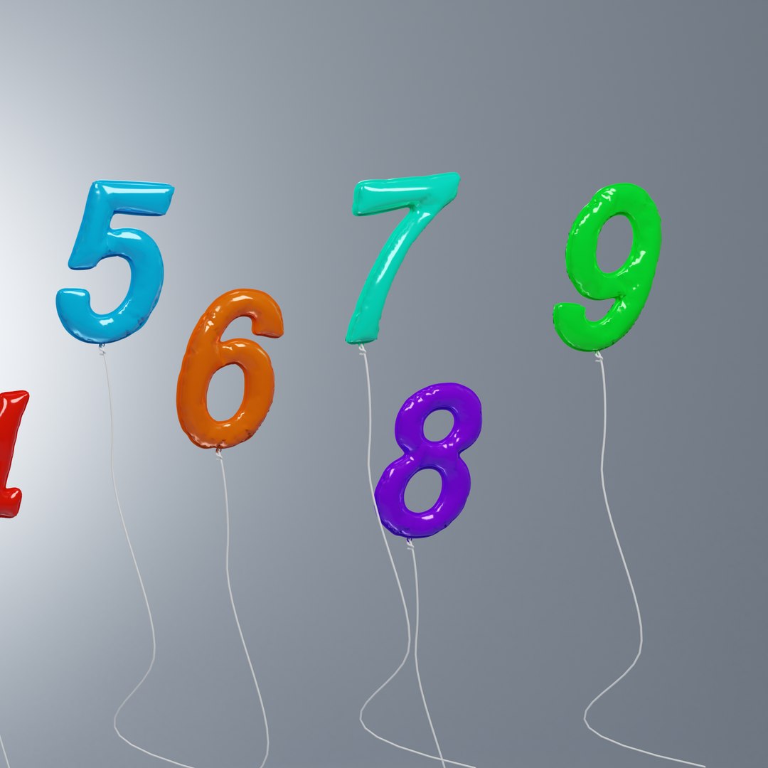 3D BALLOON NUMBERS model - TurboSquid 1810122