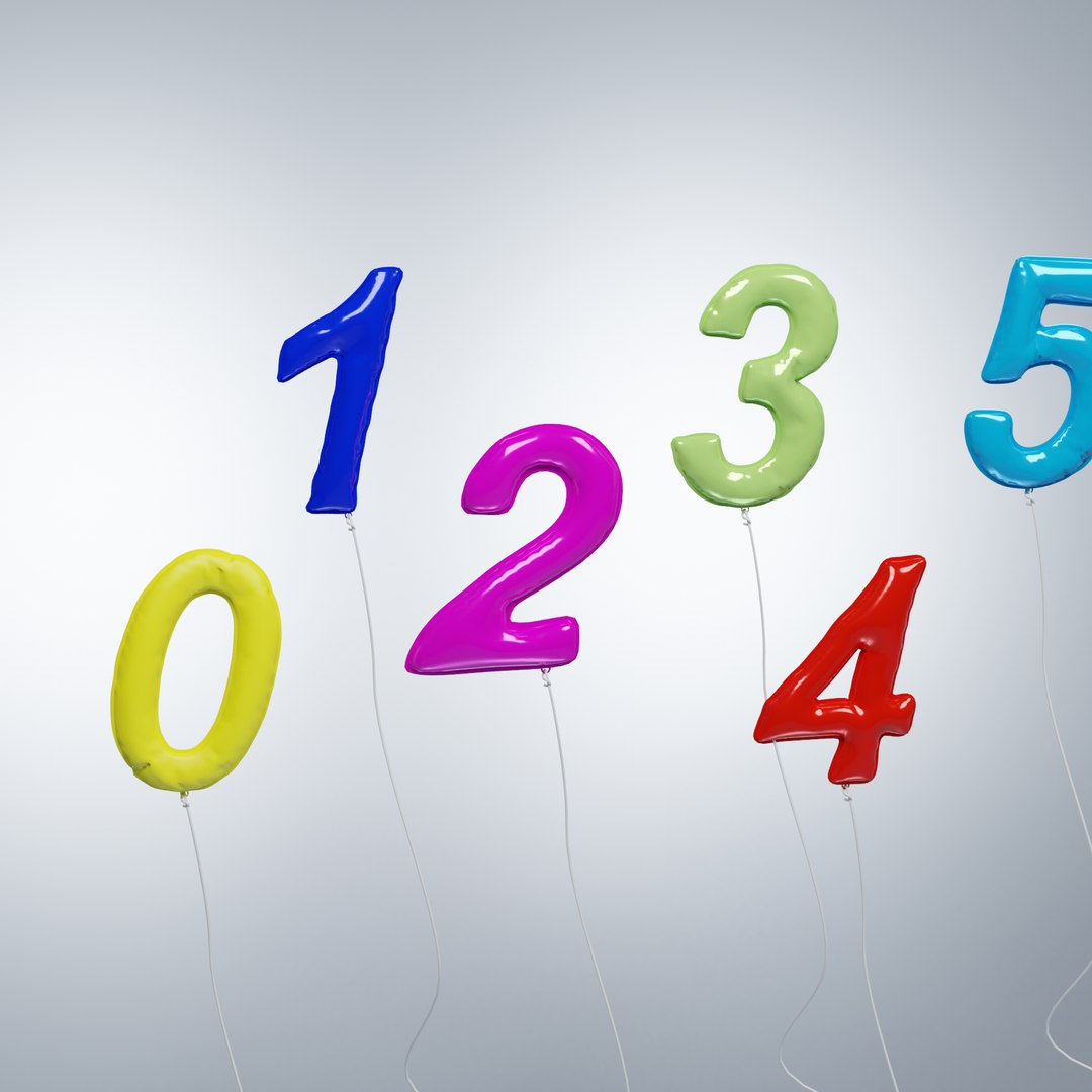 3D BALLOON NUMBERS model - TurboSquid 1810122