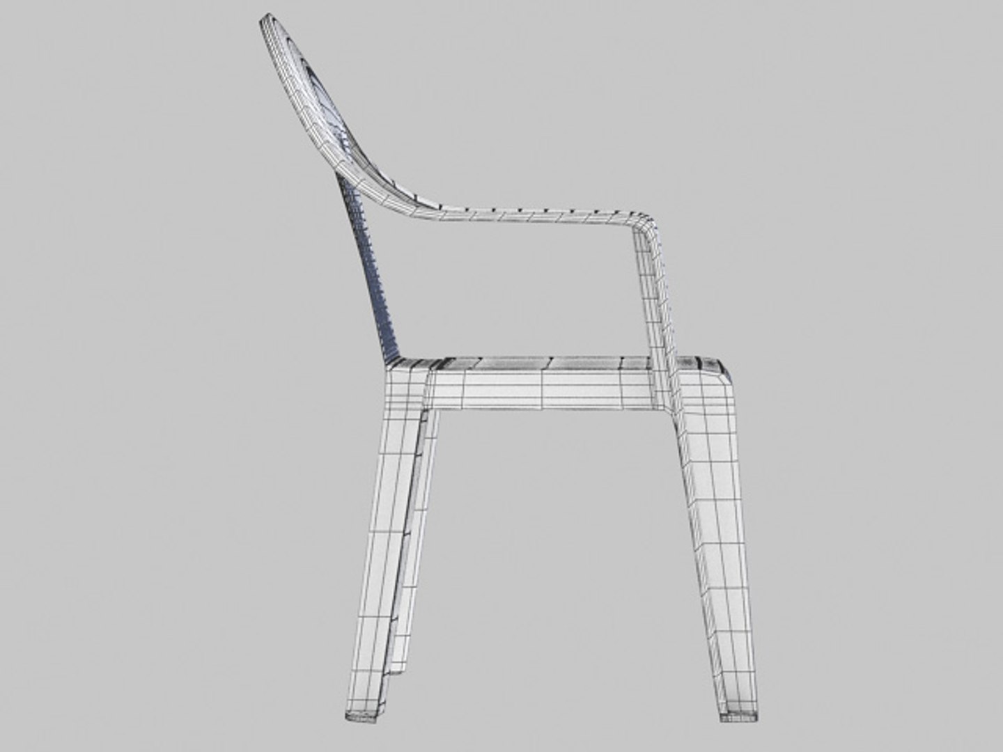3d Model White Plastic Chair