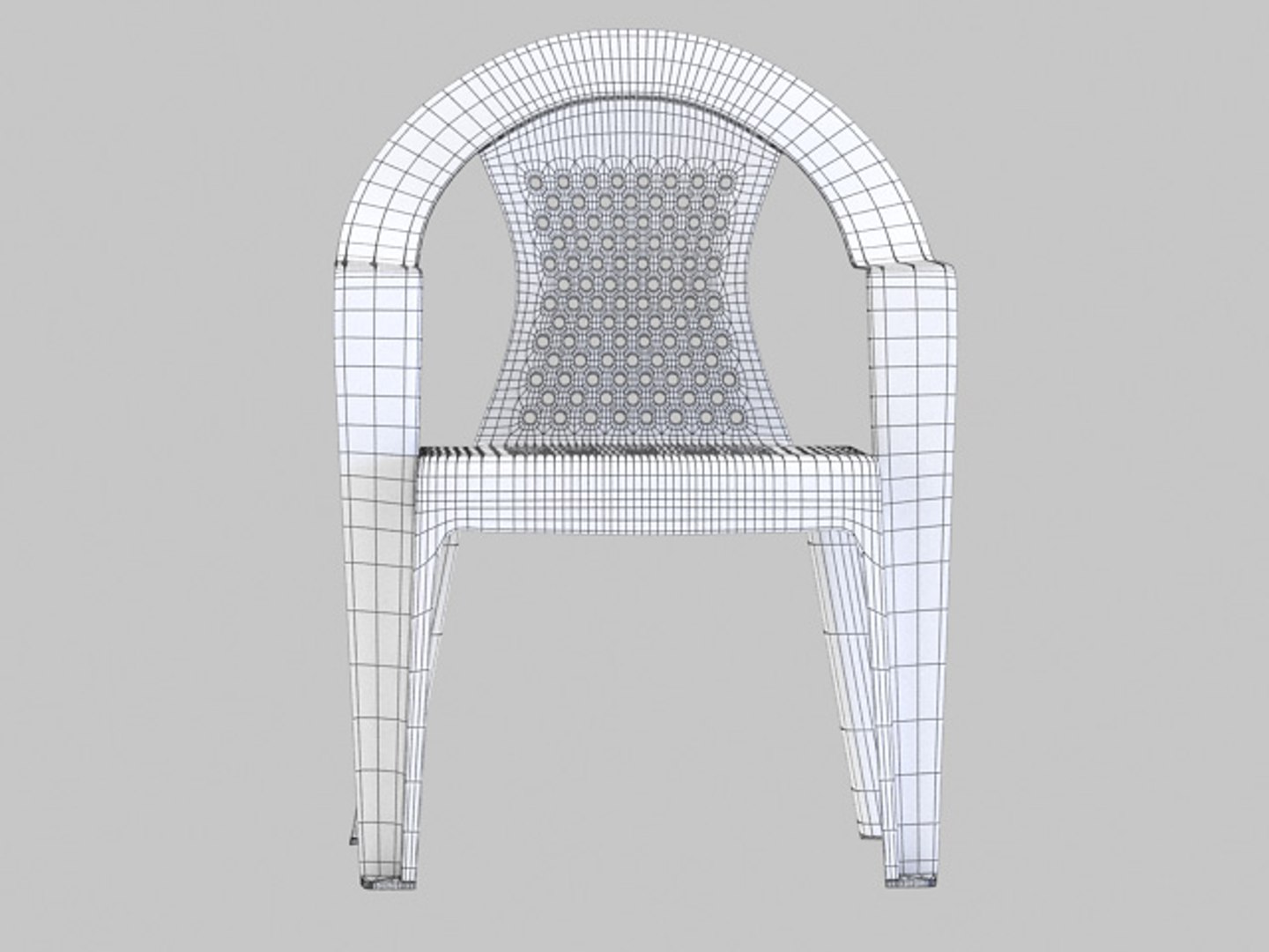 3d Model White Plastic Chair