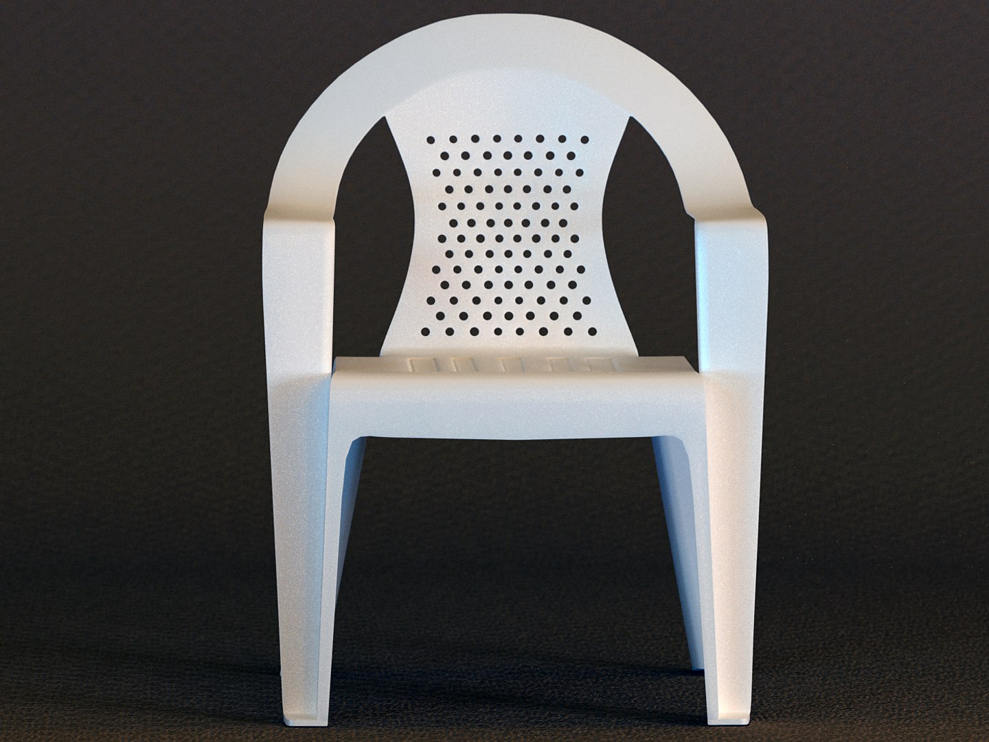3d Model White Plastic Chair