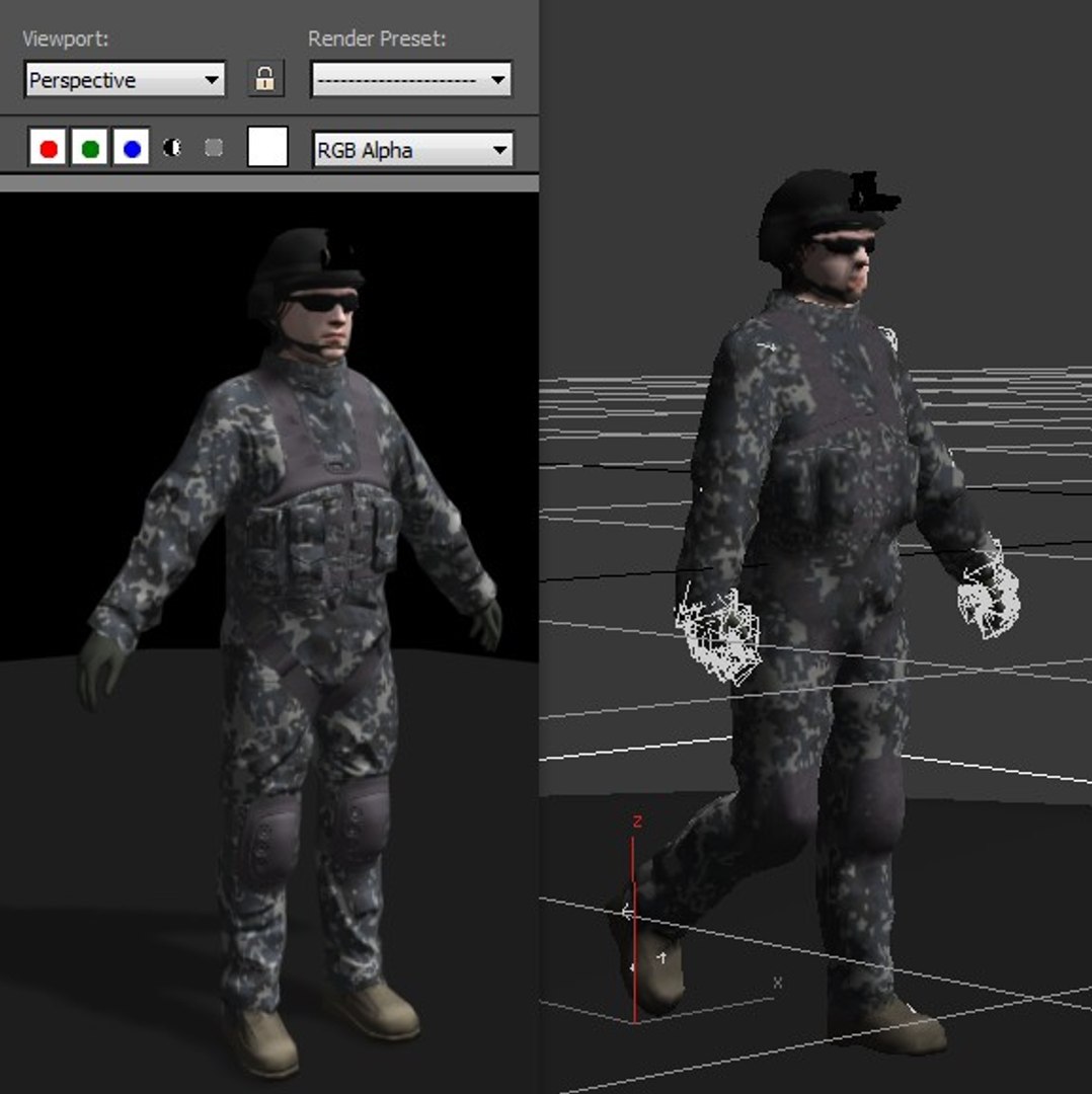 rigged soldier 3d model