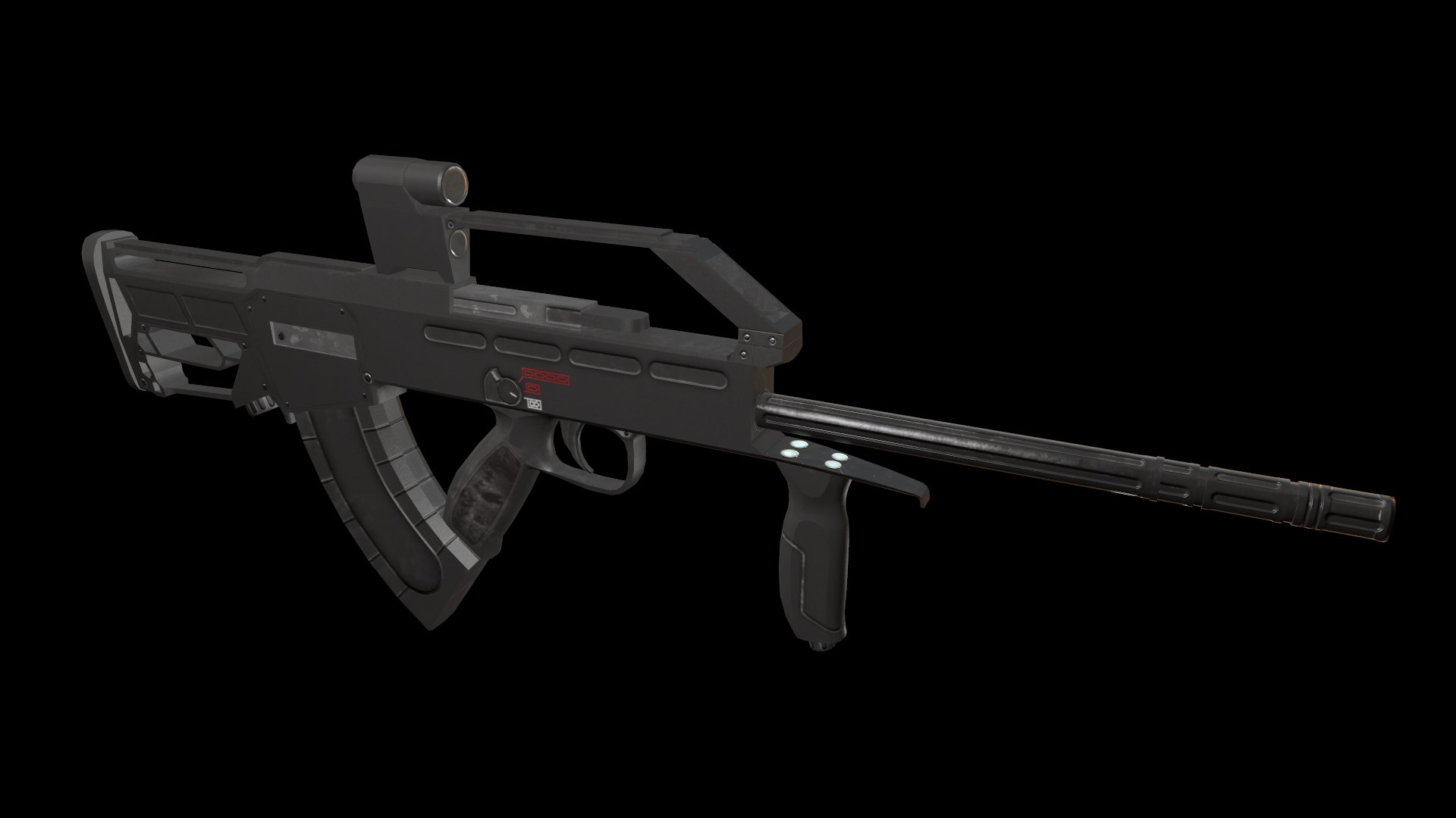 3d Low-poly Assault Rifle Pbr Model