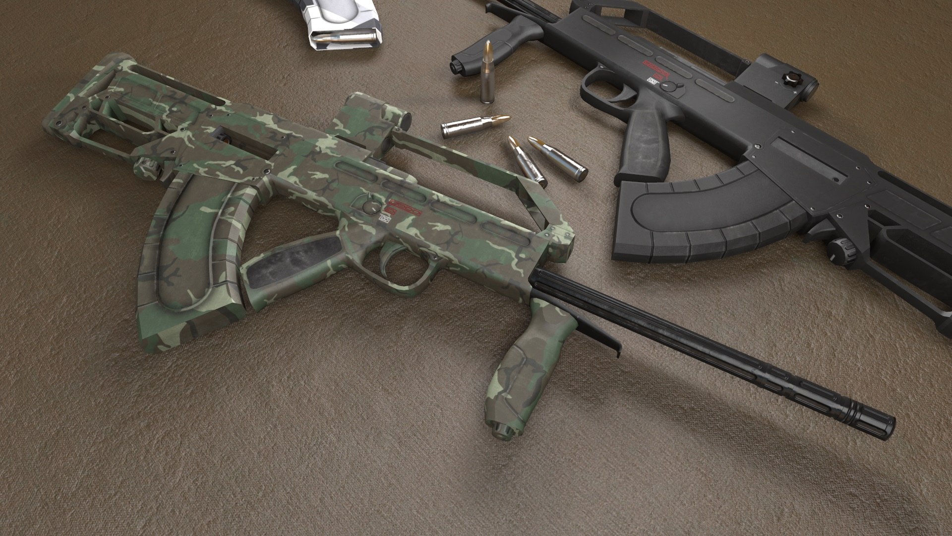 3d Low-poly Assault Rifle Pbr Model