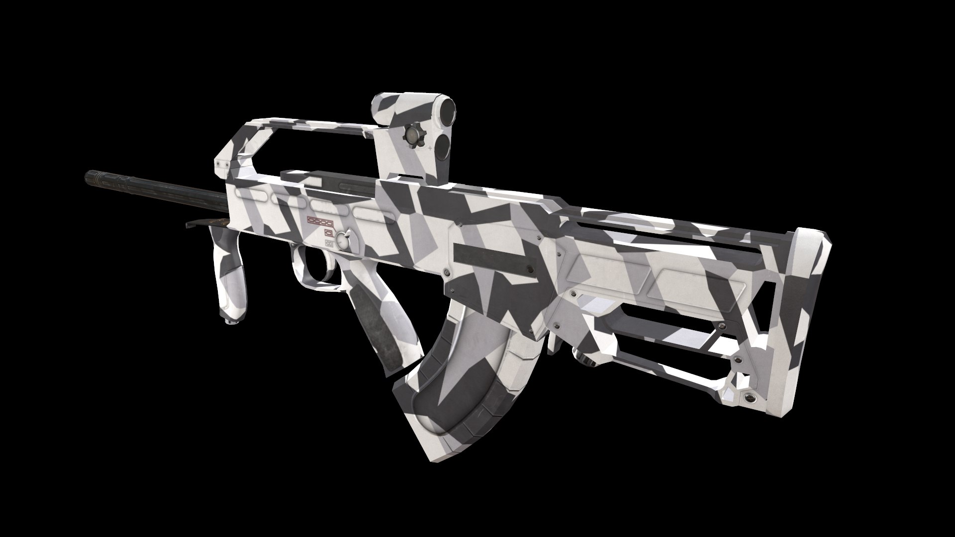 3d Low-poly Assault Rifle Pbr Model