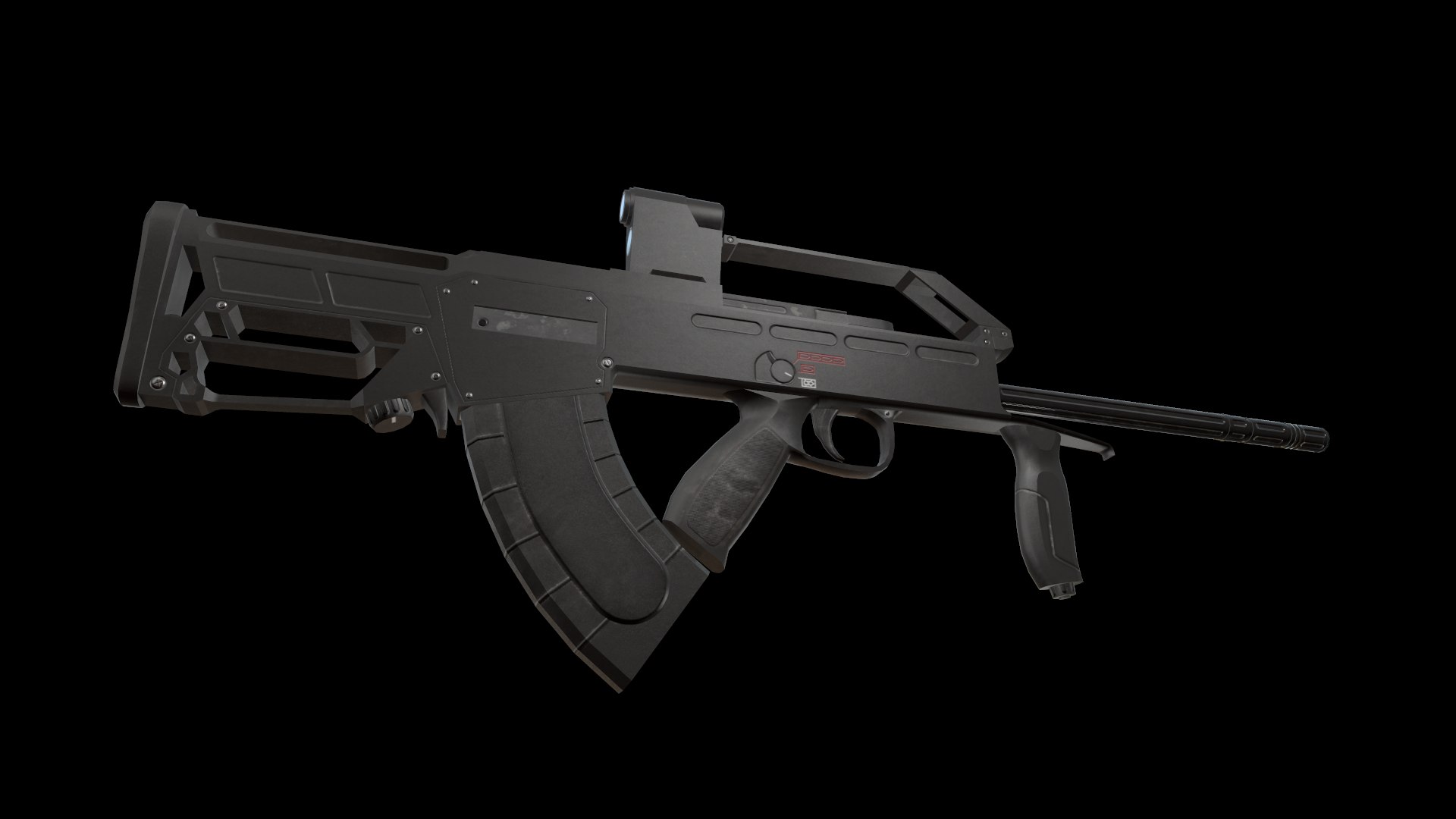 3d Low-poly Assault Rifle Pbr Model