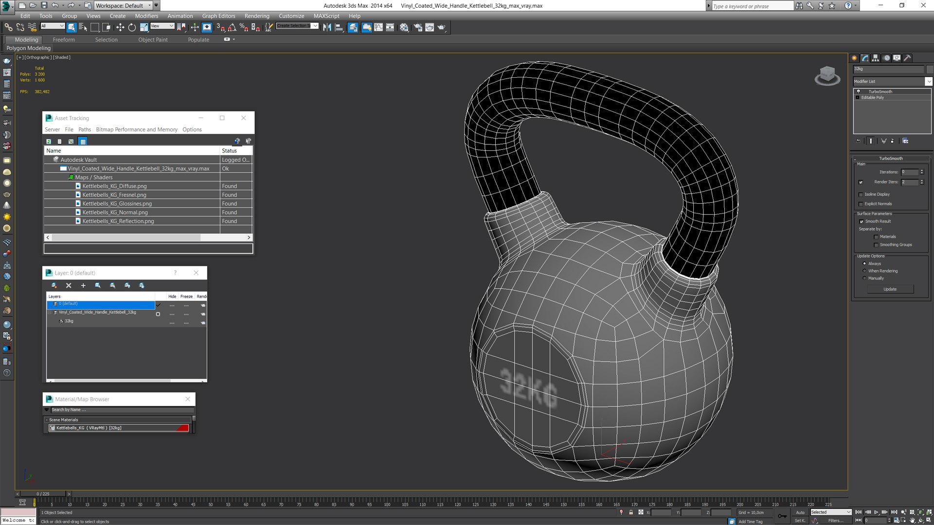Vinyl Coated Wide Handle Kettlebell 32kg 3D Model - TurboSquid 2068575