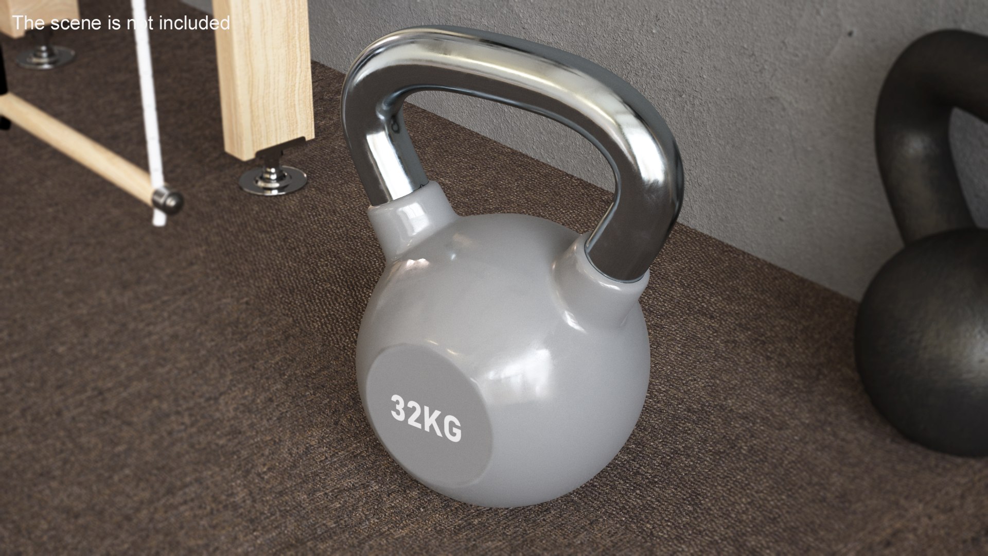 Vinyl Coated Wide Handle Kettlebell 32kg 3D Model - TurboSquid 2068575