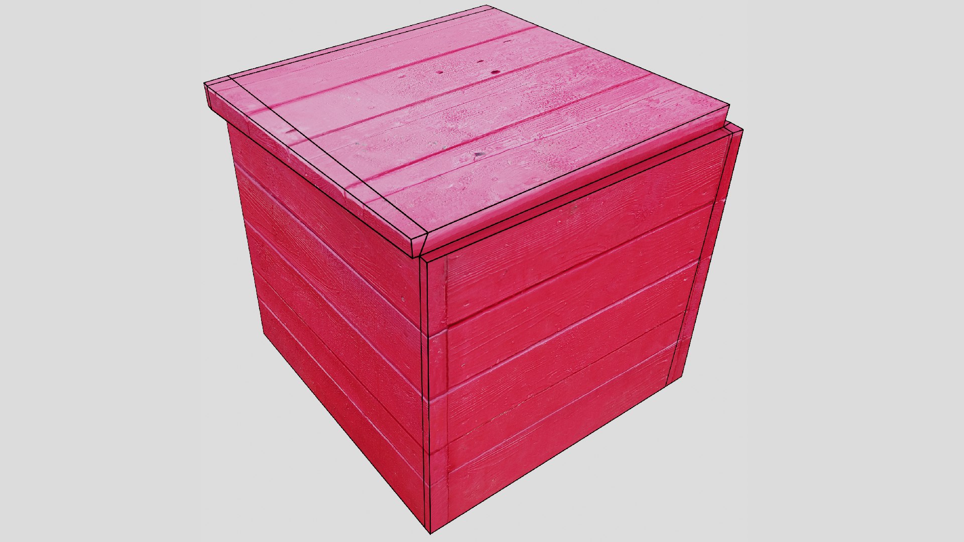 Lowpoly Realistic Red Wooden Box model - TurboSquid 1811914