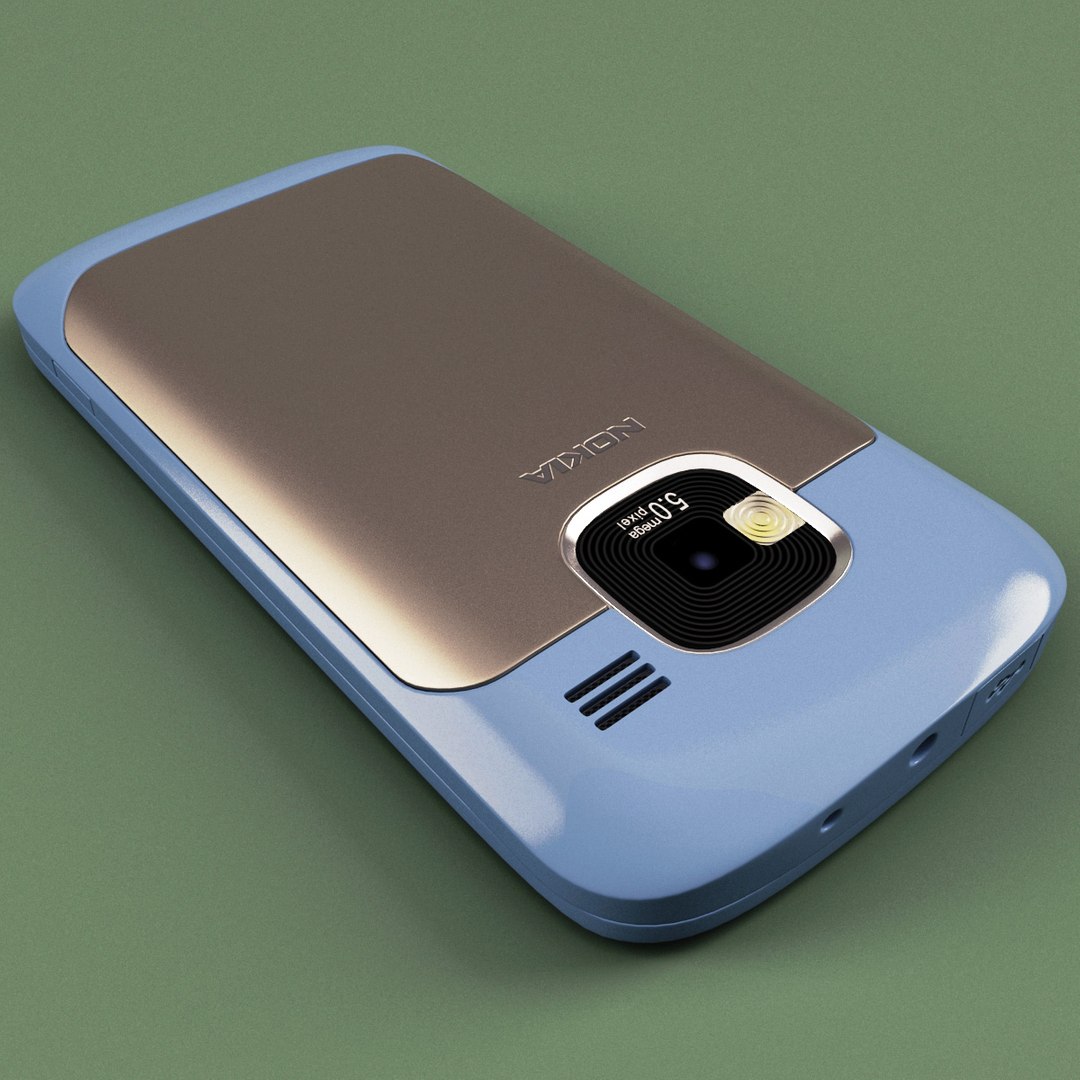nokia e5 00 blue 3d model