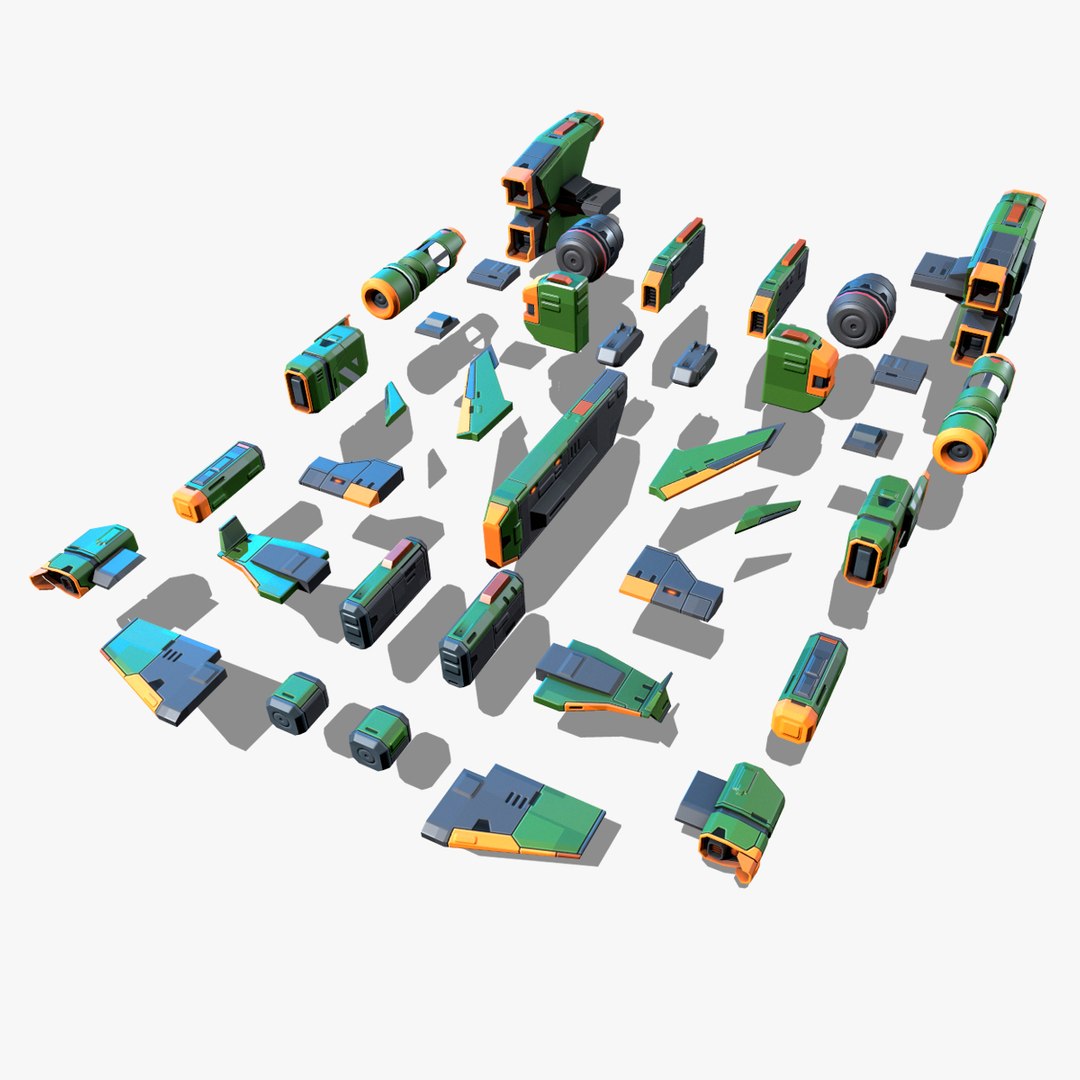 3D RTS Space Games Modular parts model - TurboSquid 1722196