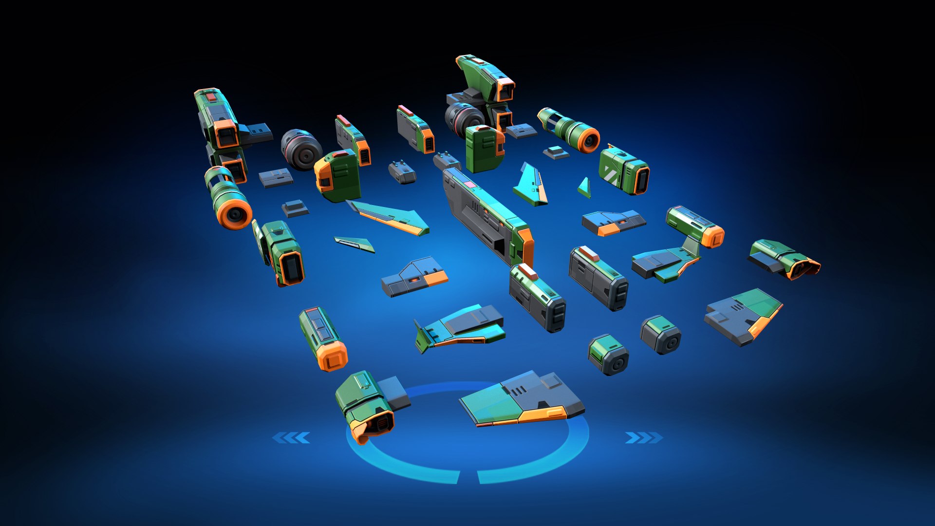 3D RTS Space Games Modular parts model - TurboSquid 1722196