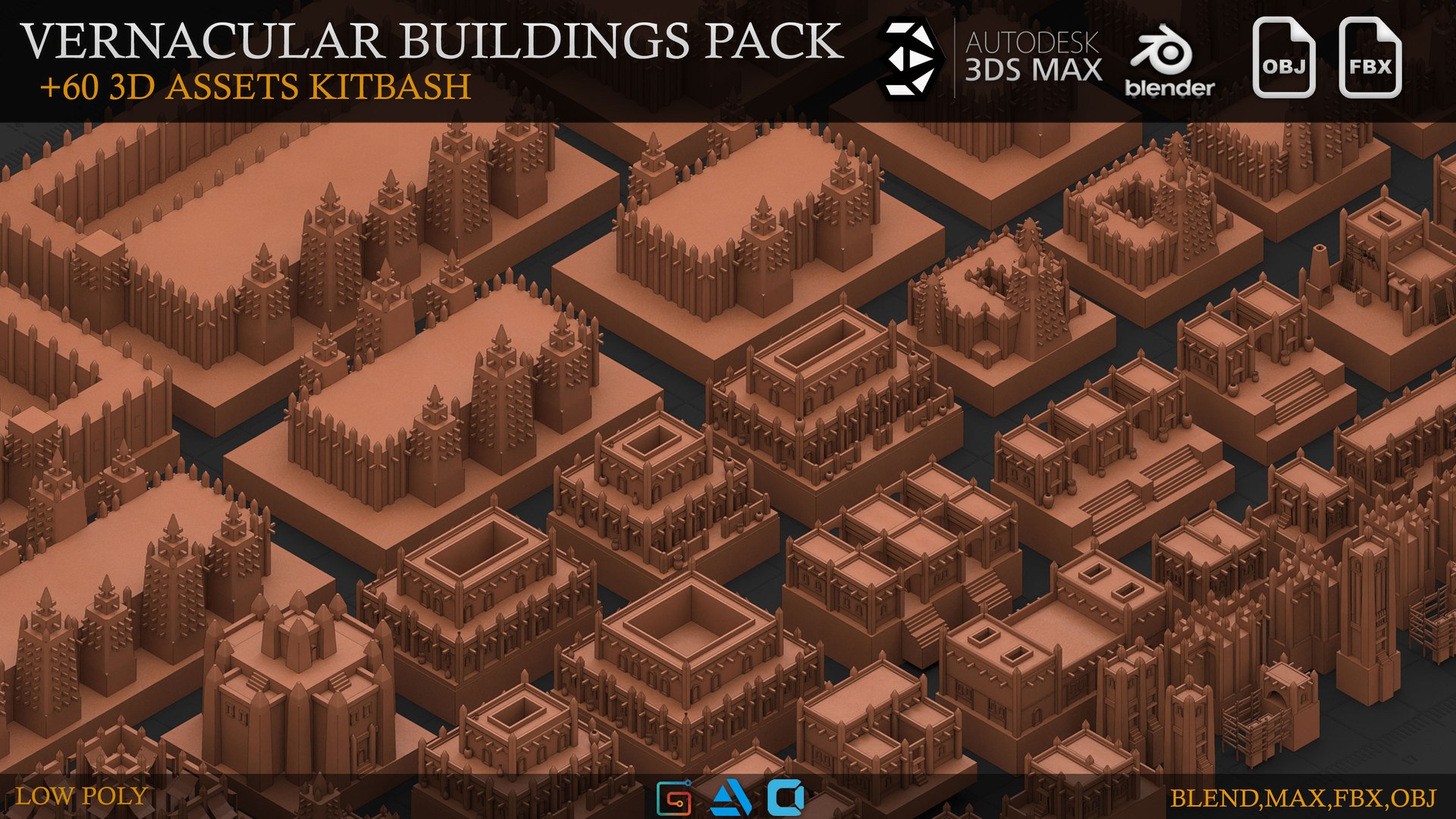 3D Vernacular Buildings Pack - TurboSquid 2341678