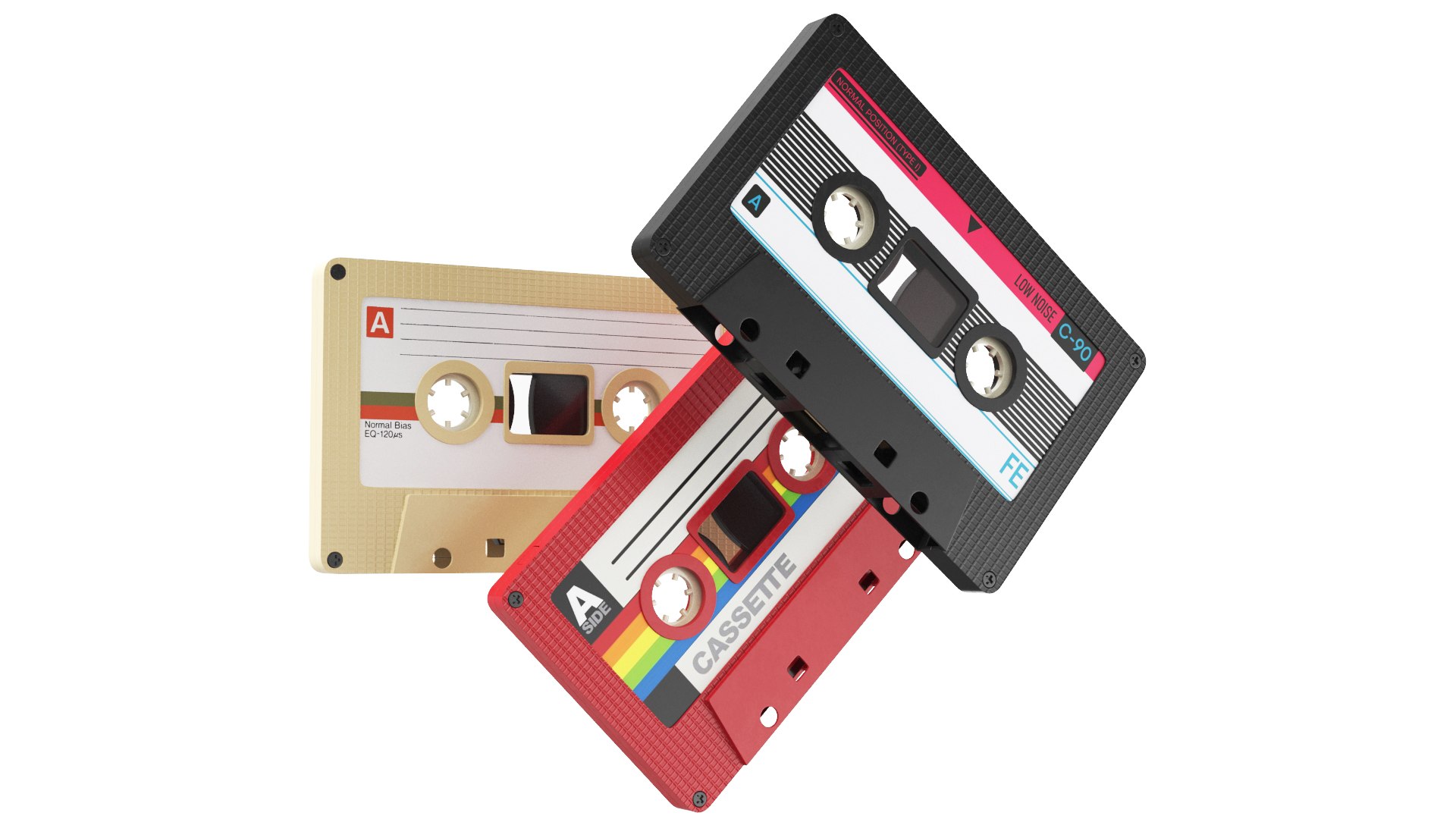 3D Three Cassette Tapes Collection - TurboSquid 1897996