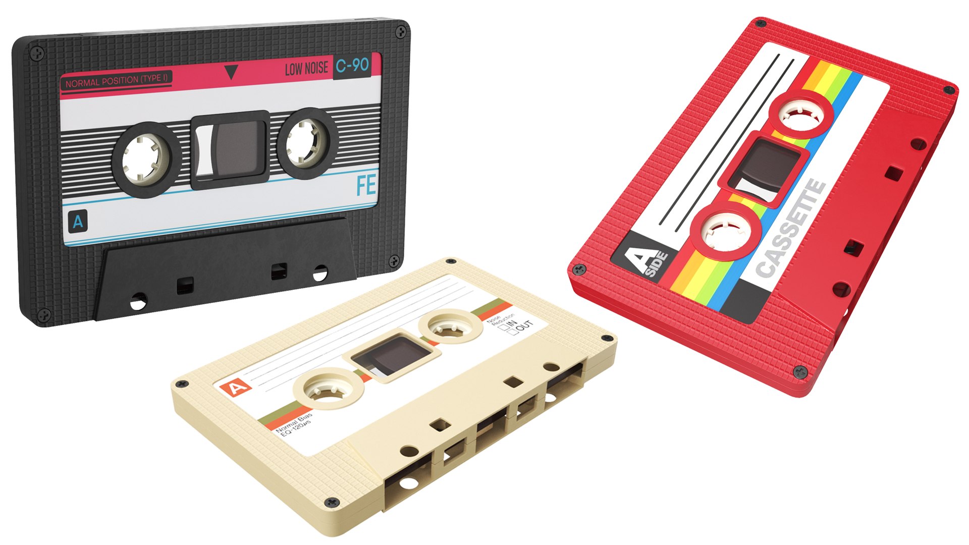 3D Three Cassette Tapes Collection - TurboSquid 1897996