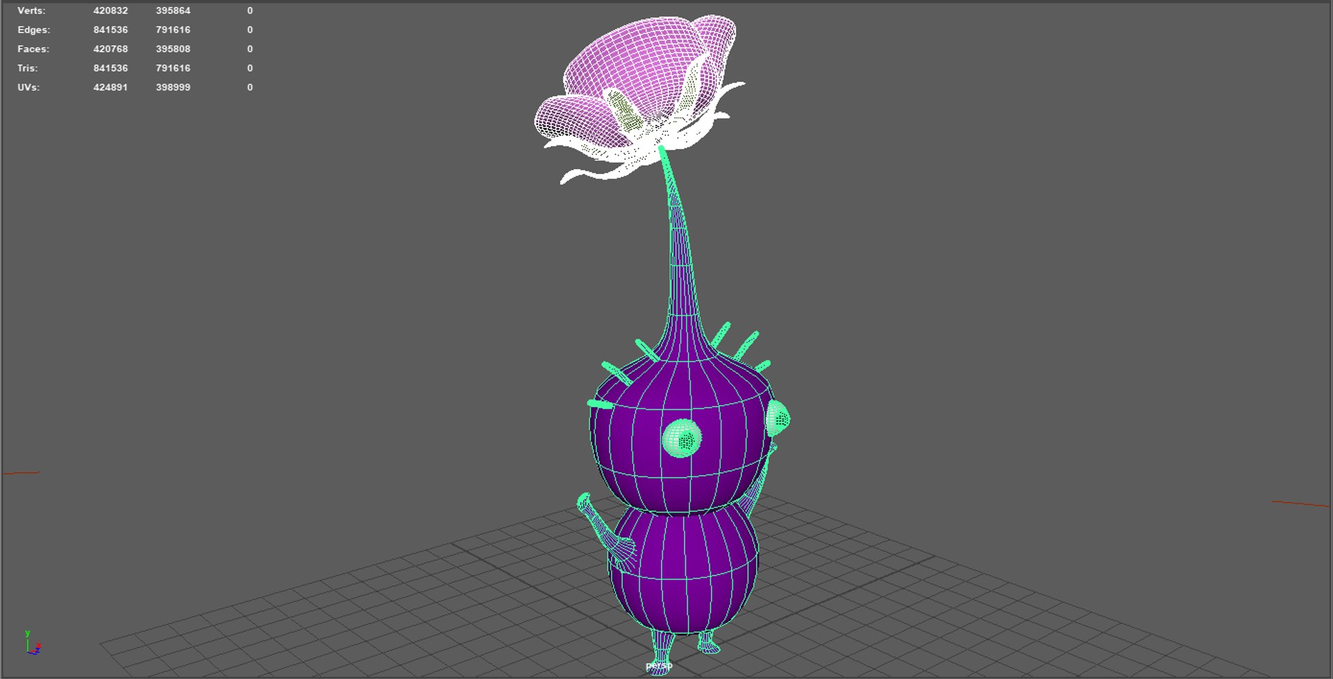 Purple Flower Pikmin 3D Model - TurboSquid 1646427