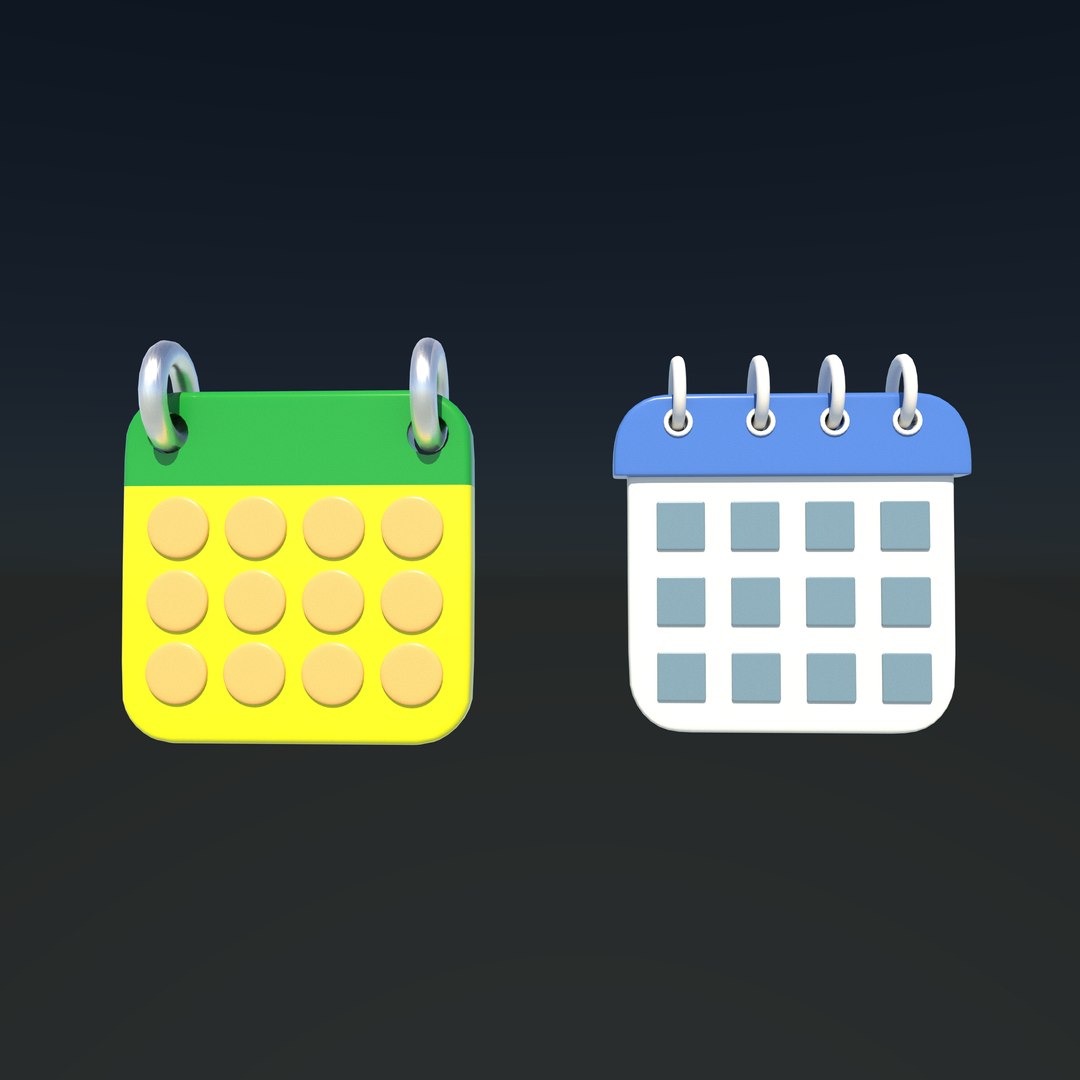 3D Calendar Icon 3D Model - TurboSquid 2335125