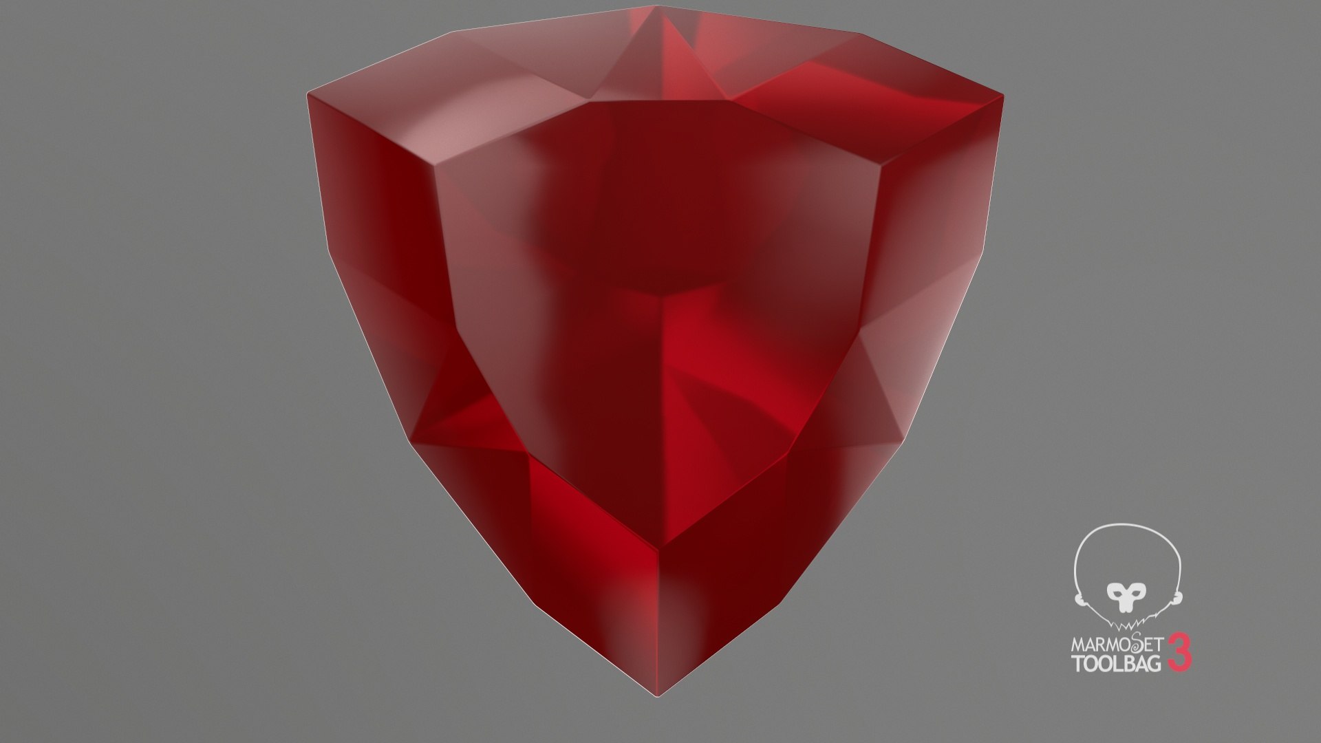 3D Shield Cut Ruby - TurboSquid 1880820