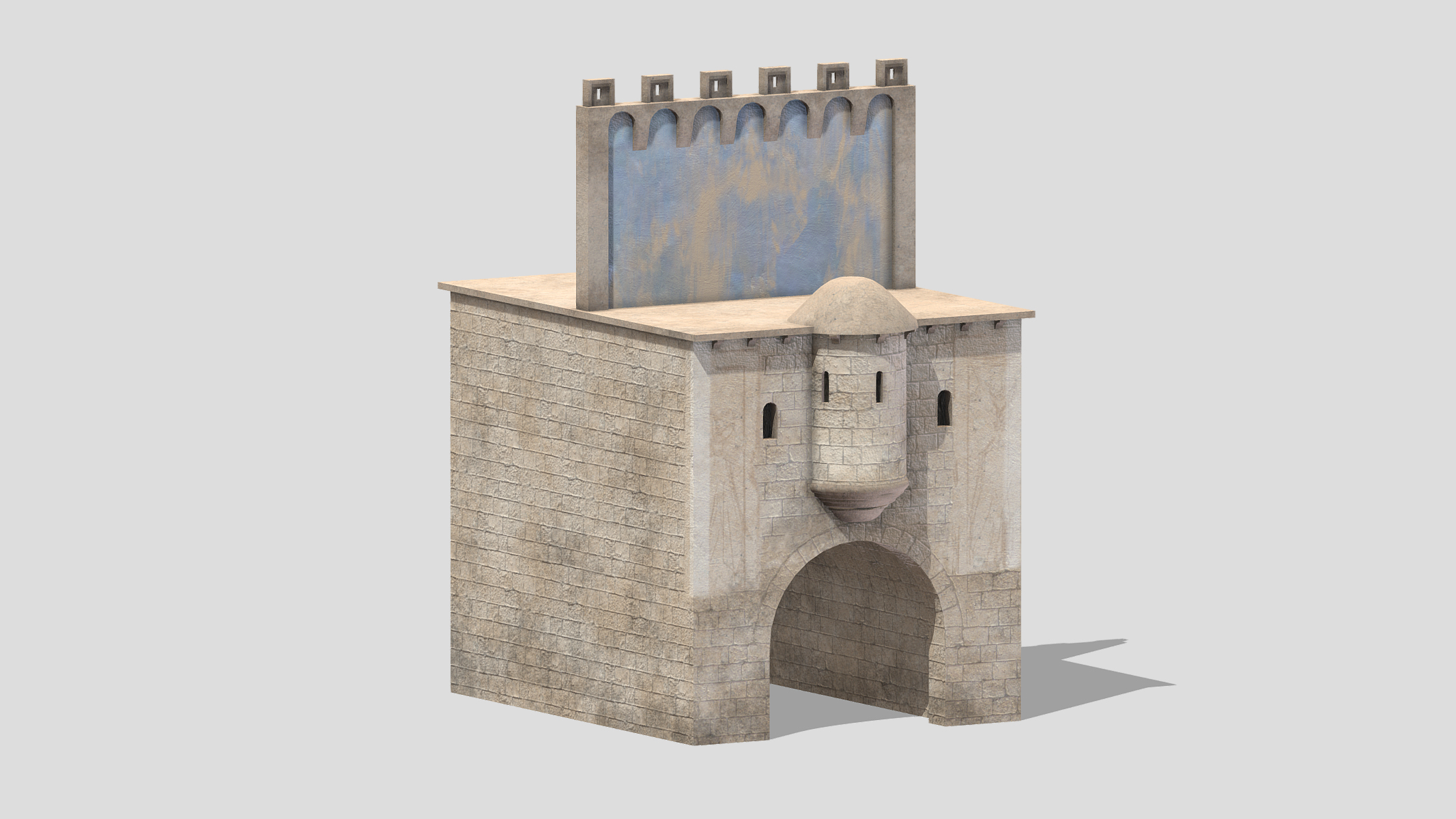 modèle 3D de Château Médiéval Moyen Âge 01 Low Poly PBR Réaliste ...