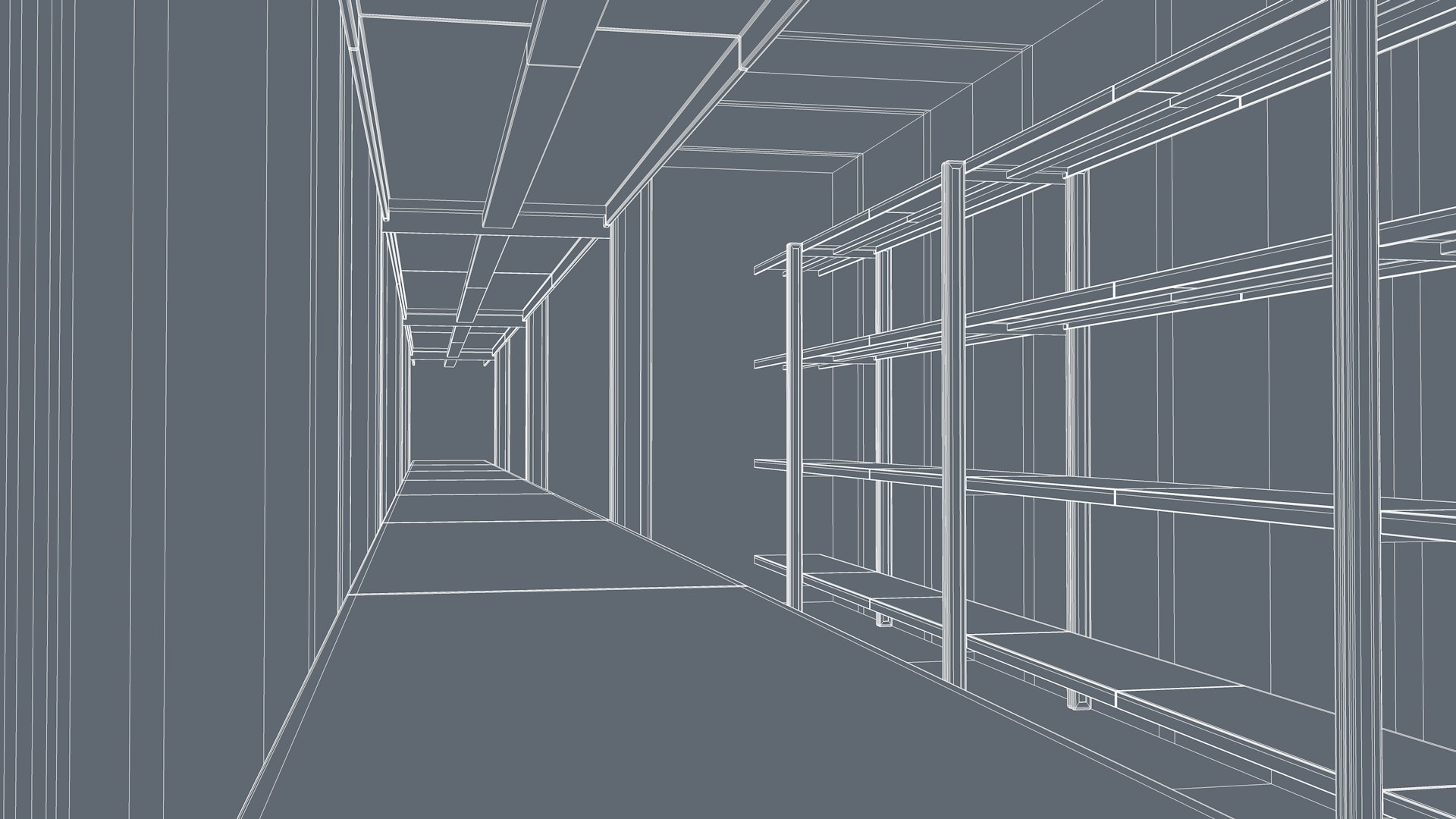 3D Empty Storage Room - TurboSquid 2346408