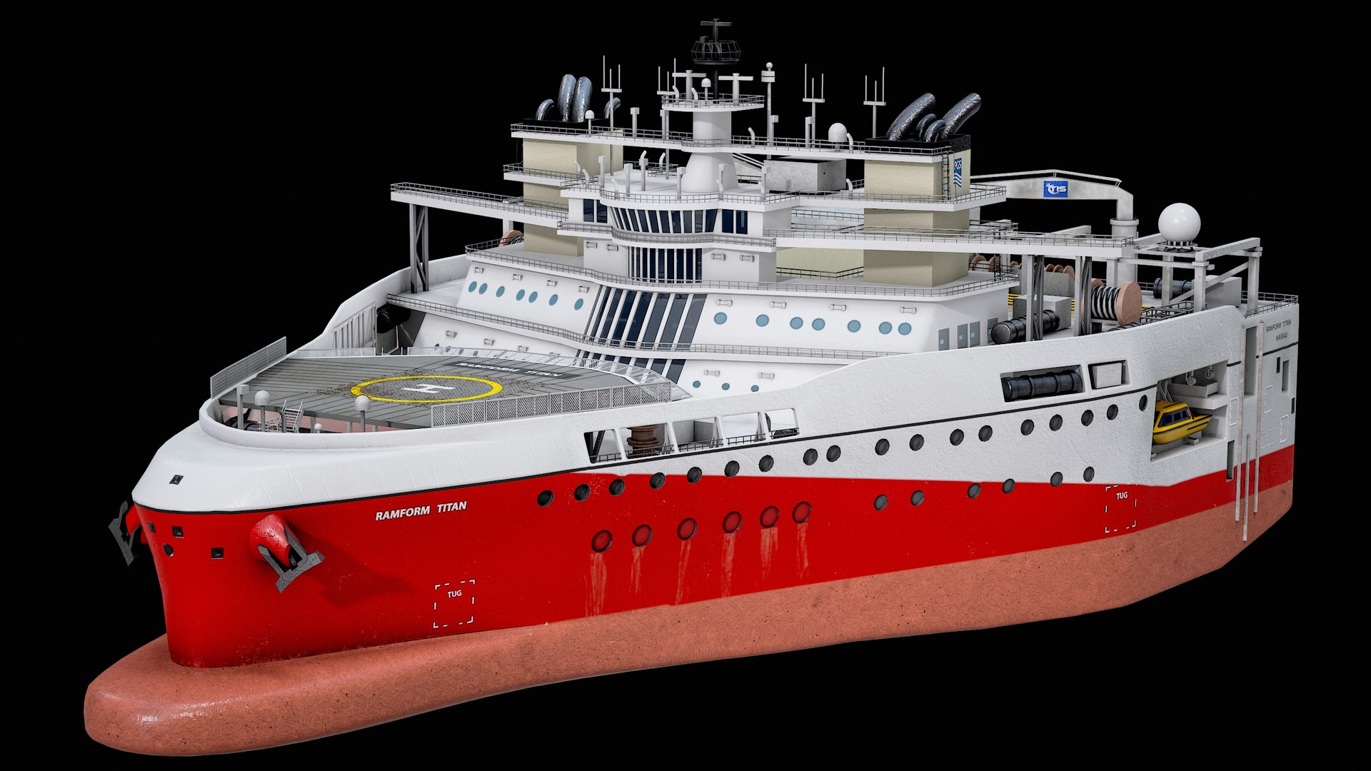 Ramform Marine Siesmic Vessel PBR 3D Model - TurboSquid 2068512