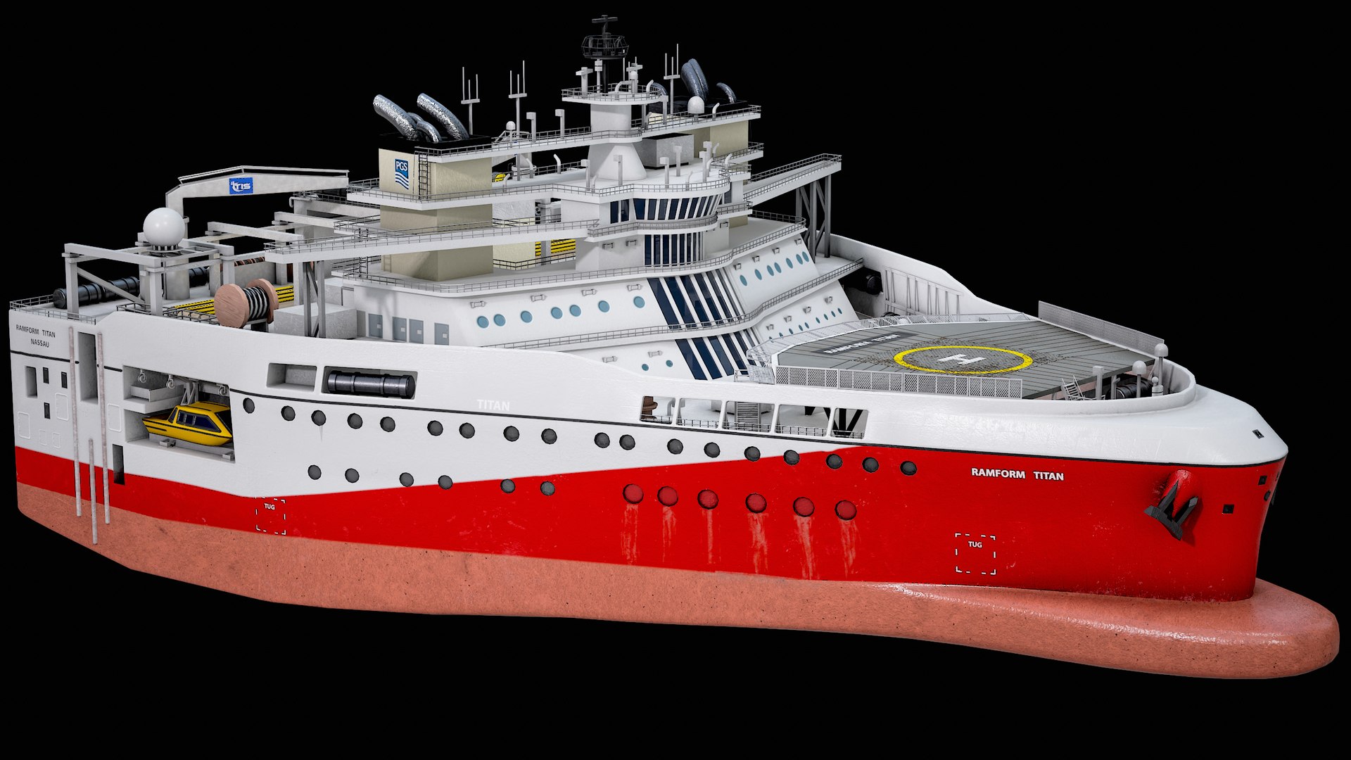 Ramform Marine Siesmic Vessel PBR 3D Model - TurboSquid 2068512