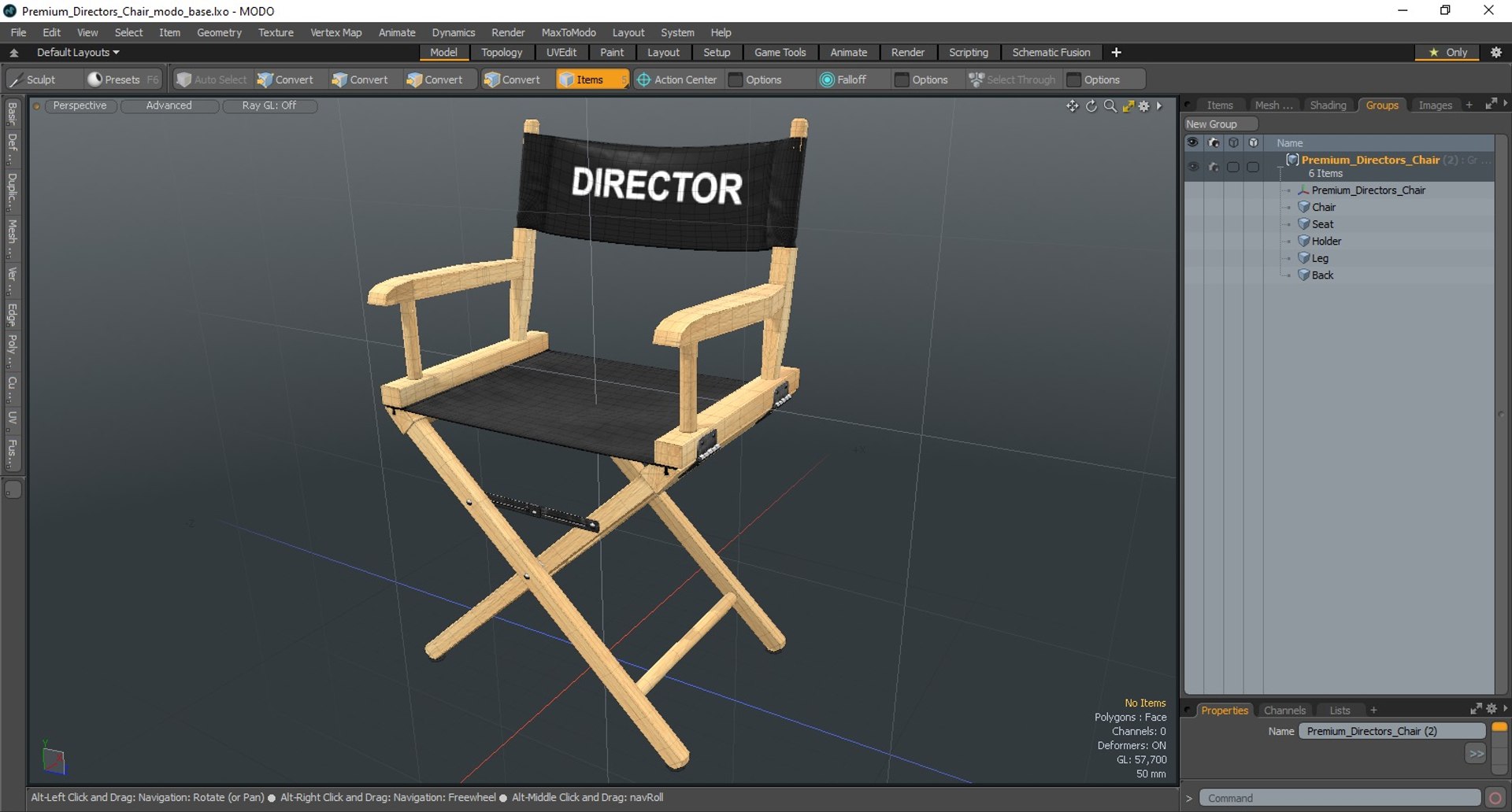Premium Directors Chair Model - TurboSquid 2218411