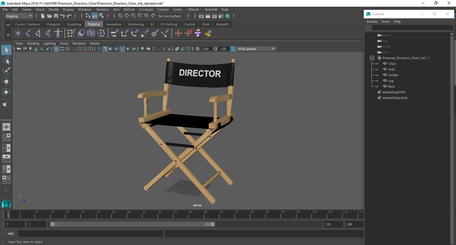 Premium Directors Chair Model - TurboSquid 2218411