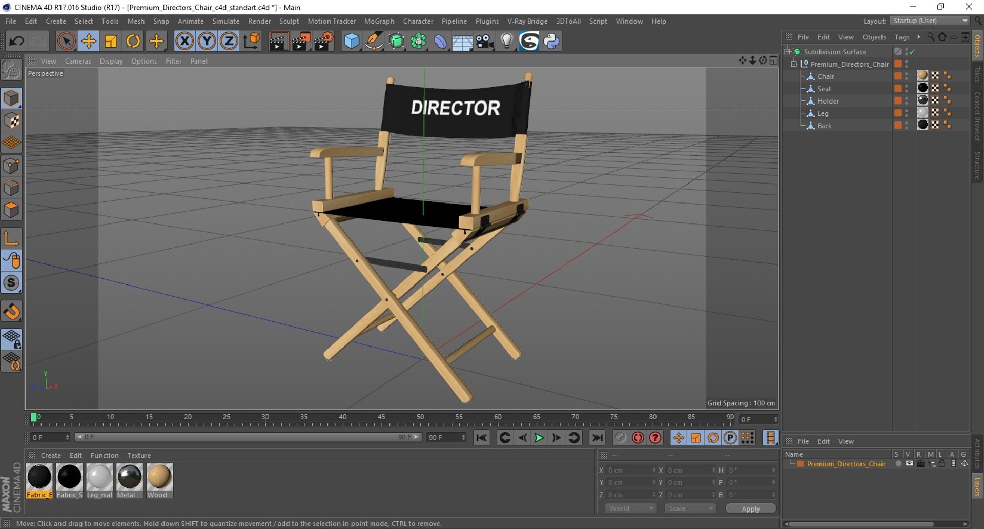 Premium Directors Chair Model - TurboSquid 2218411
