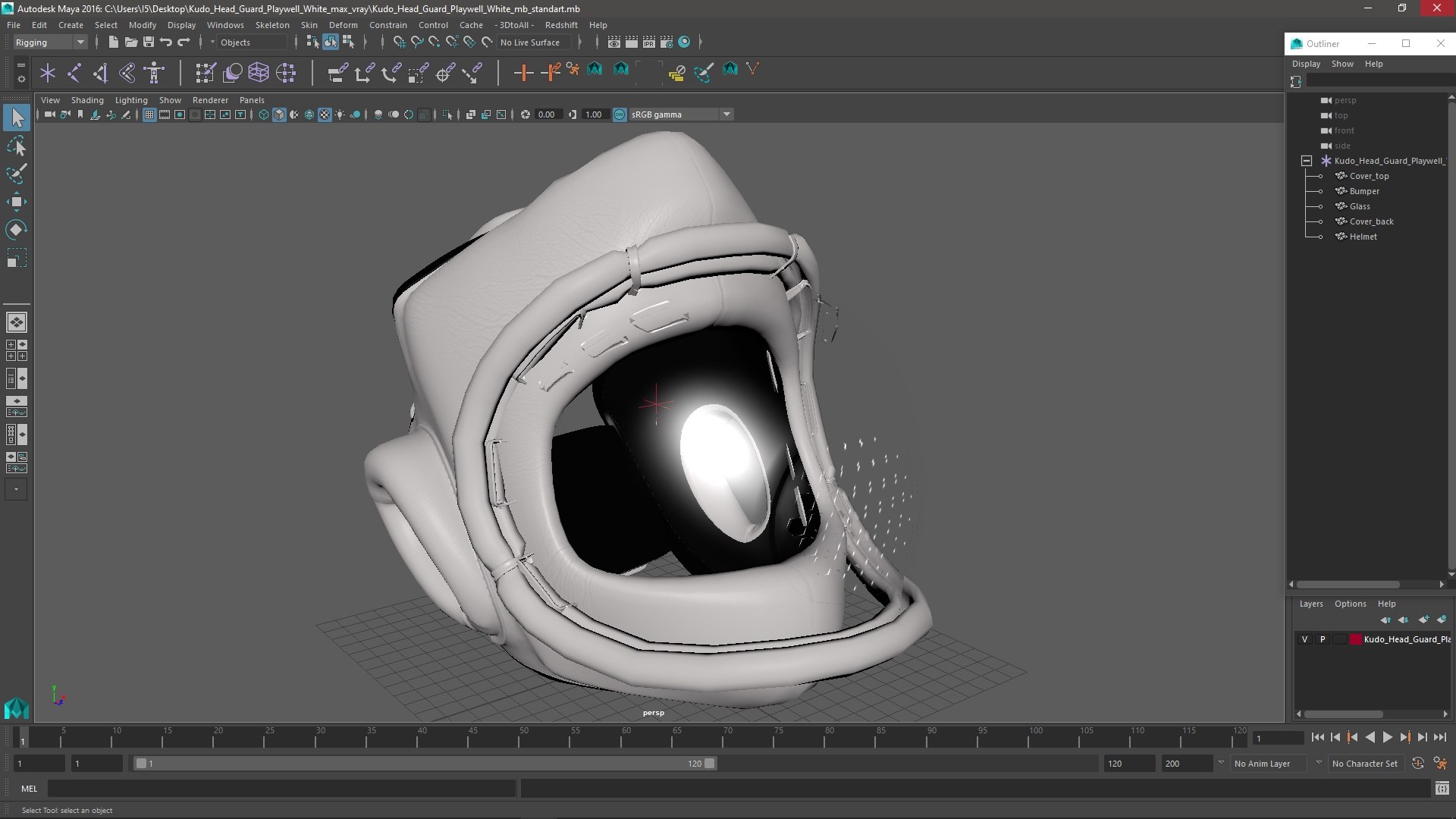 Kudo Head Guard Playwell White 3D Model - TurboSquid 2187575