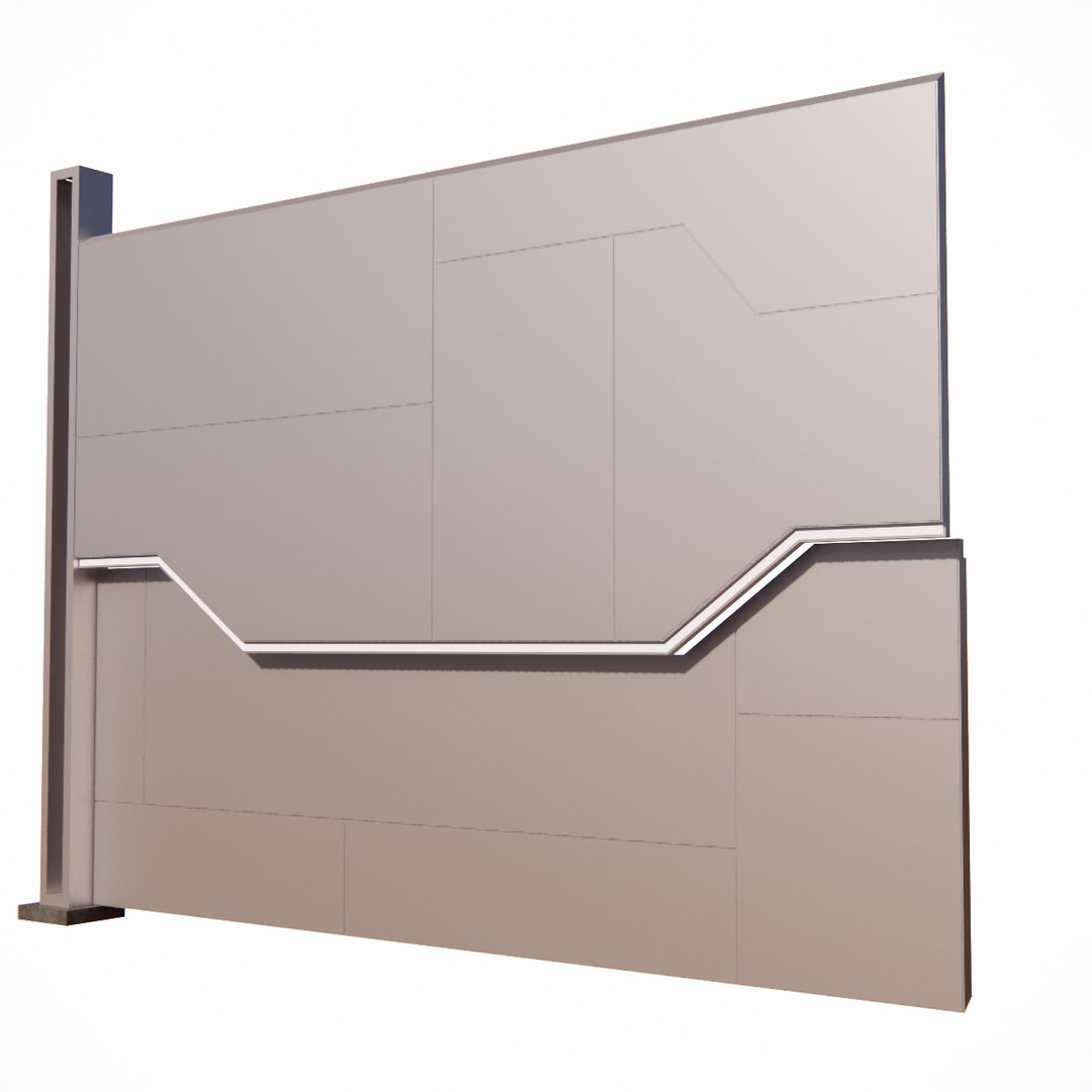 3D Model Sci-fi Fence Collection - TurboSquid 1800552