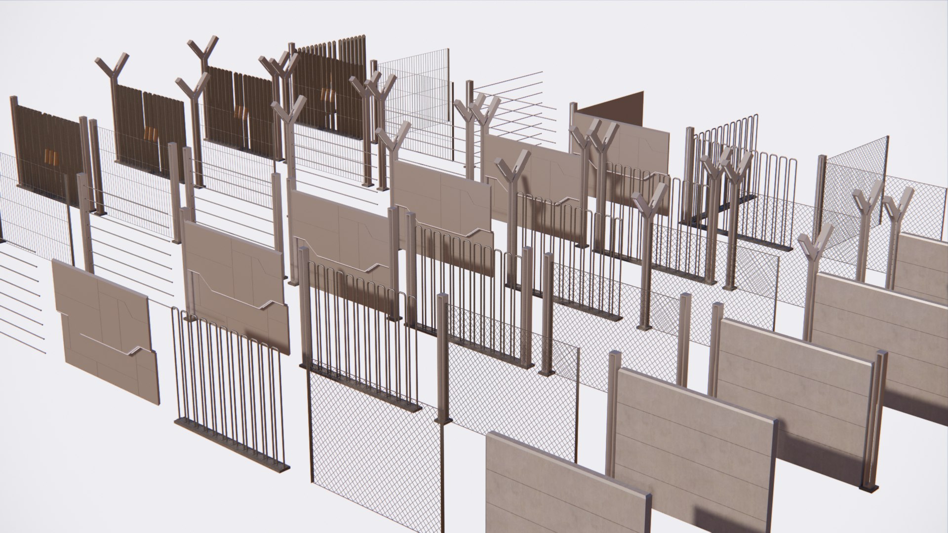 3D Model Sci-fi Fence Collection - TurboSquid 1800552